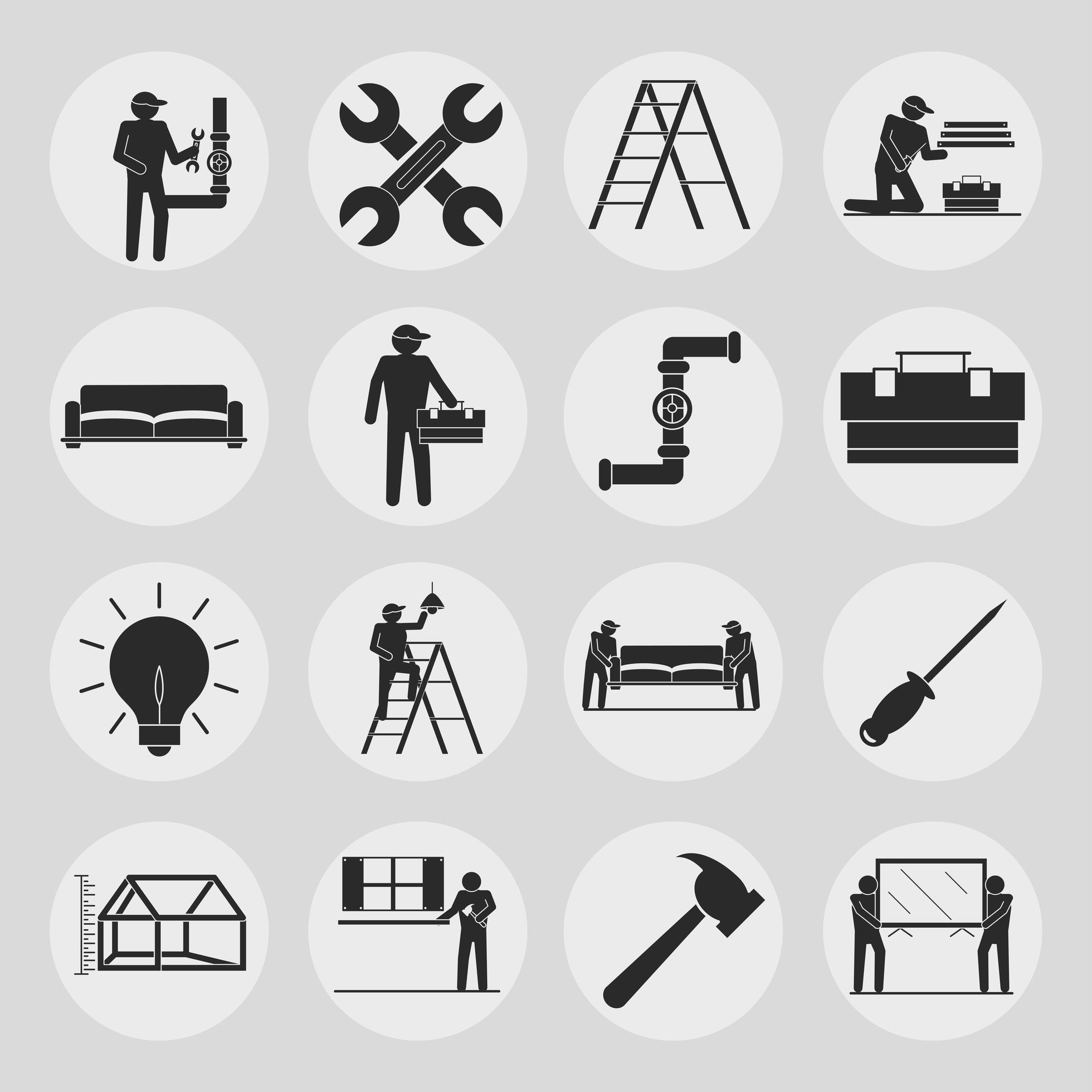 installing different tools 3719372 Vector Art at Vecteezy