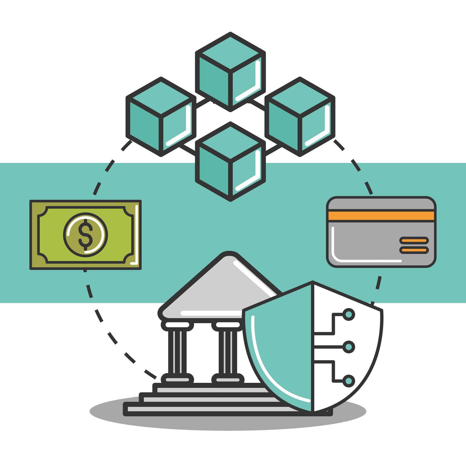 Fintech Bank Blockchain 3719889 Vector Art At Vecteezy
