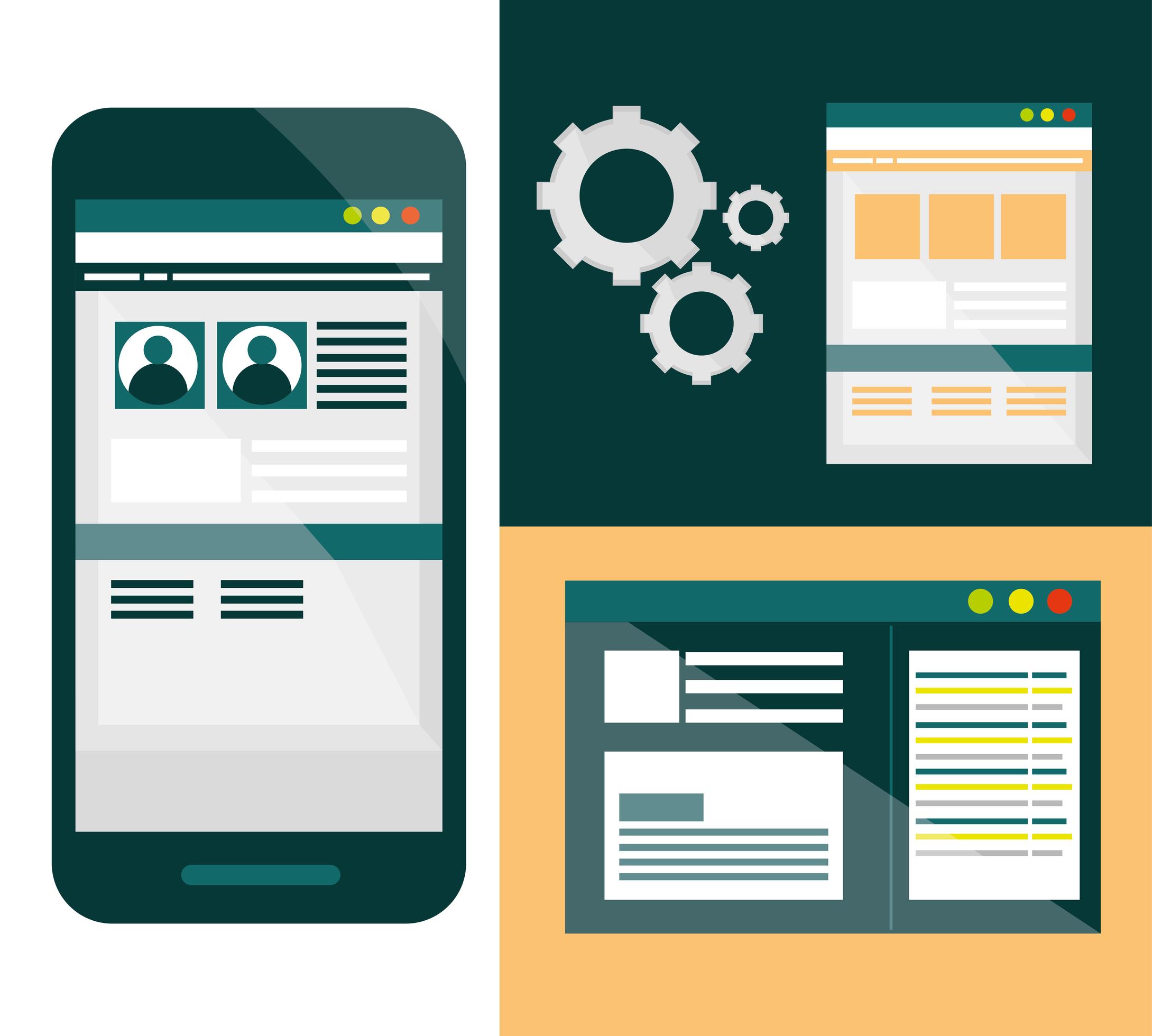 set website development optimization 3720047 Vector Art at Vecteezy