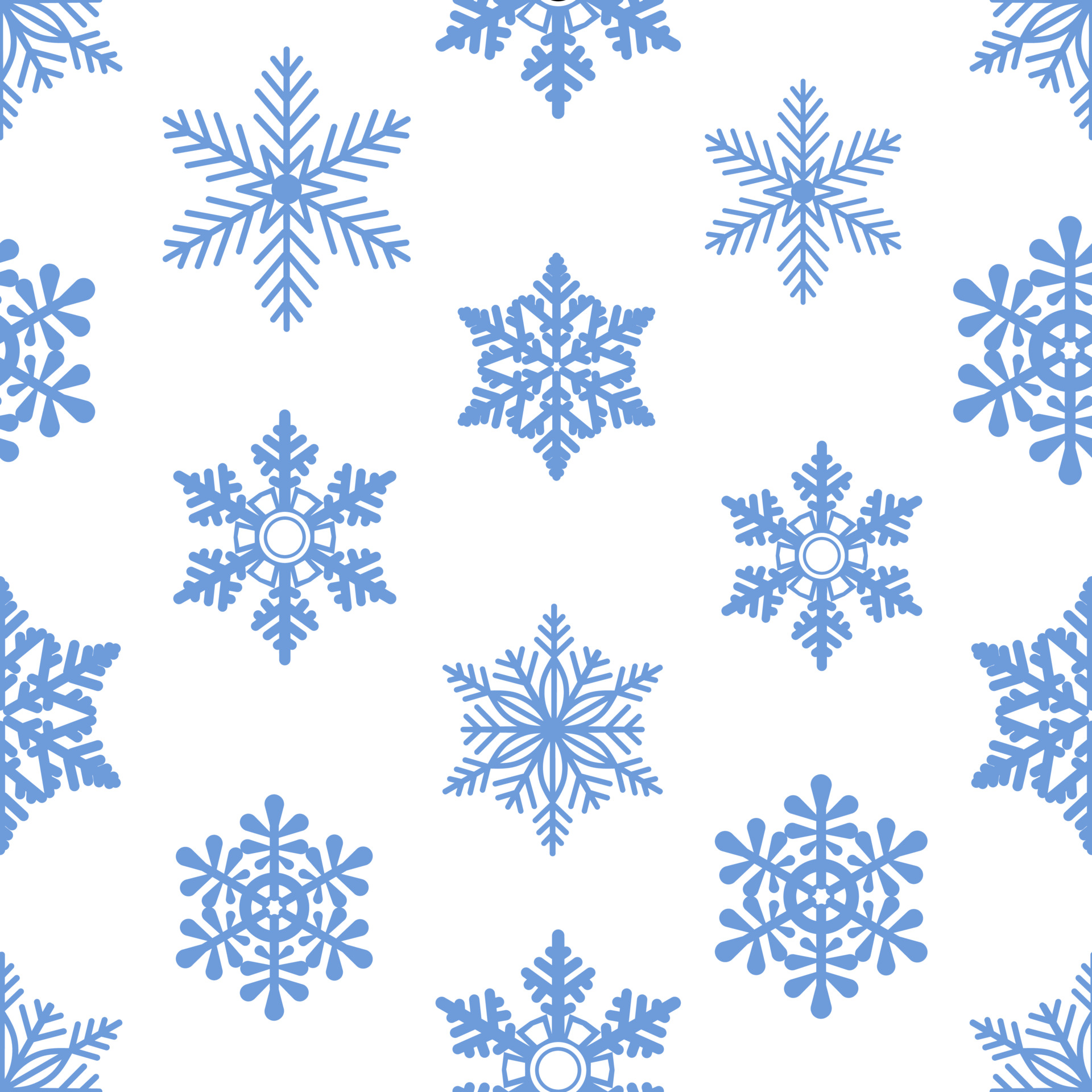 Seamless Snowflake Pattern Vector