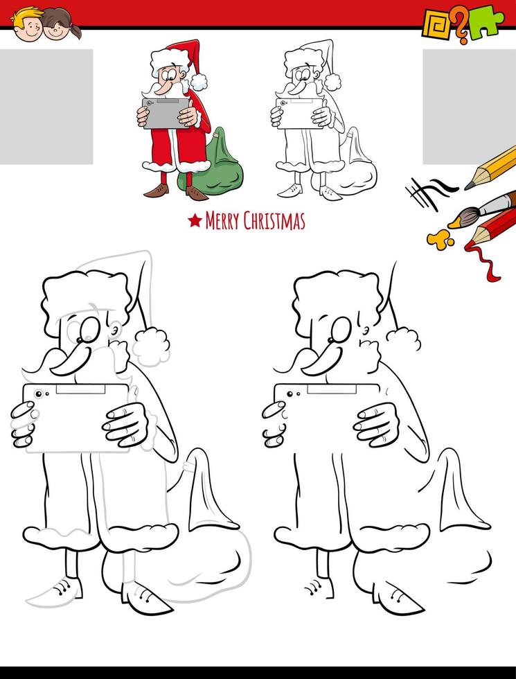drawing and coloring task with Santa Claus character 3725450 Vector Art ...