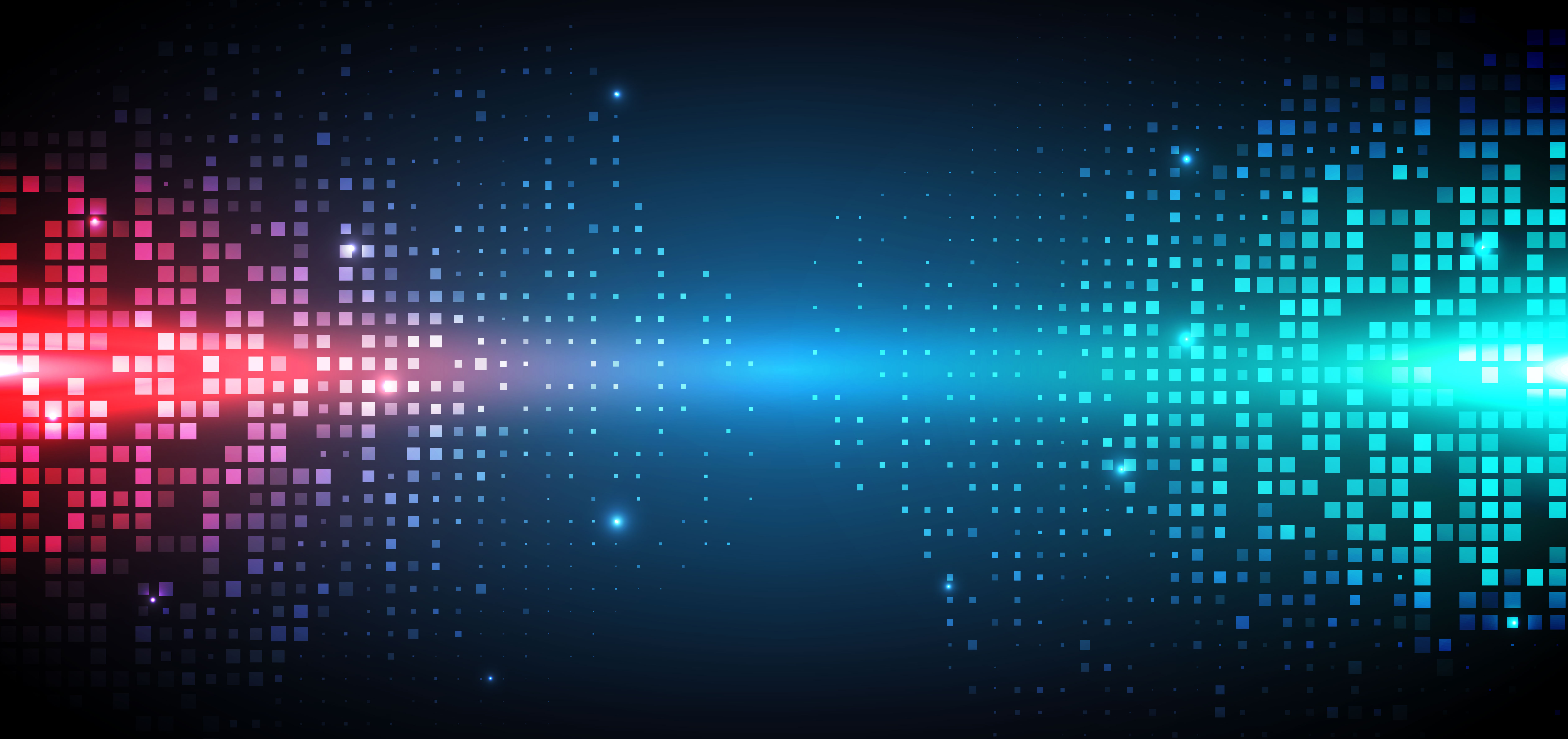 Abstract Technology Futuristic Digital Concept Square Pattern With Lighting Glowing Particles