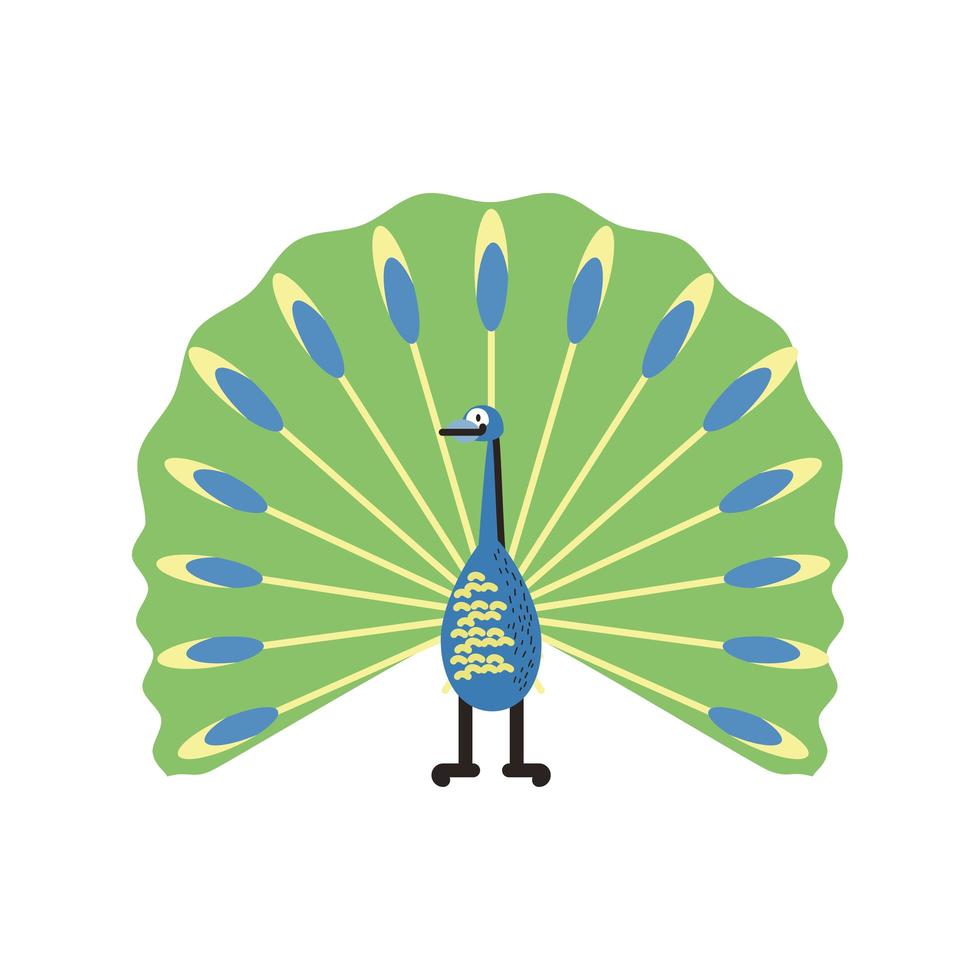 peacock jungle animal in cartoon abstract design 3729009 Vector Art at ...