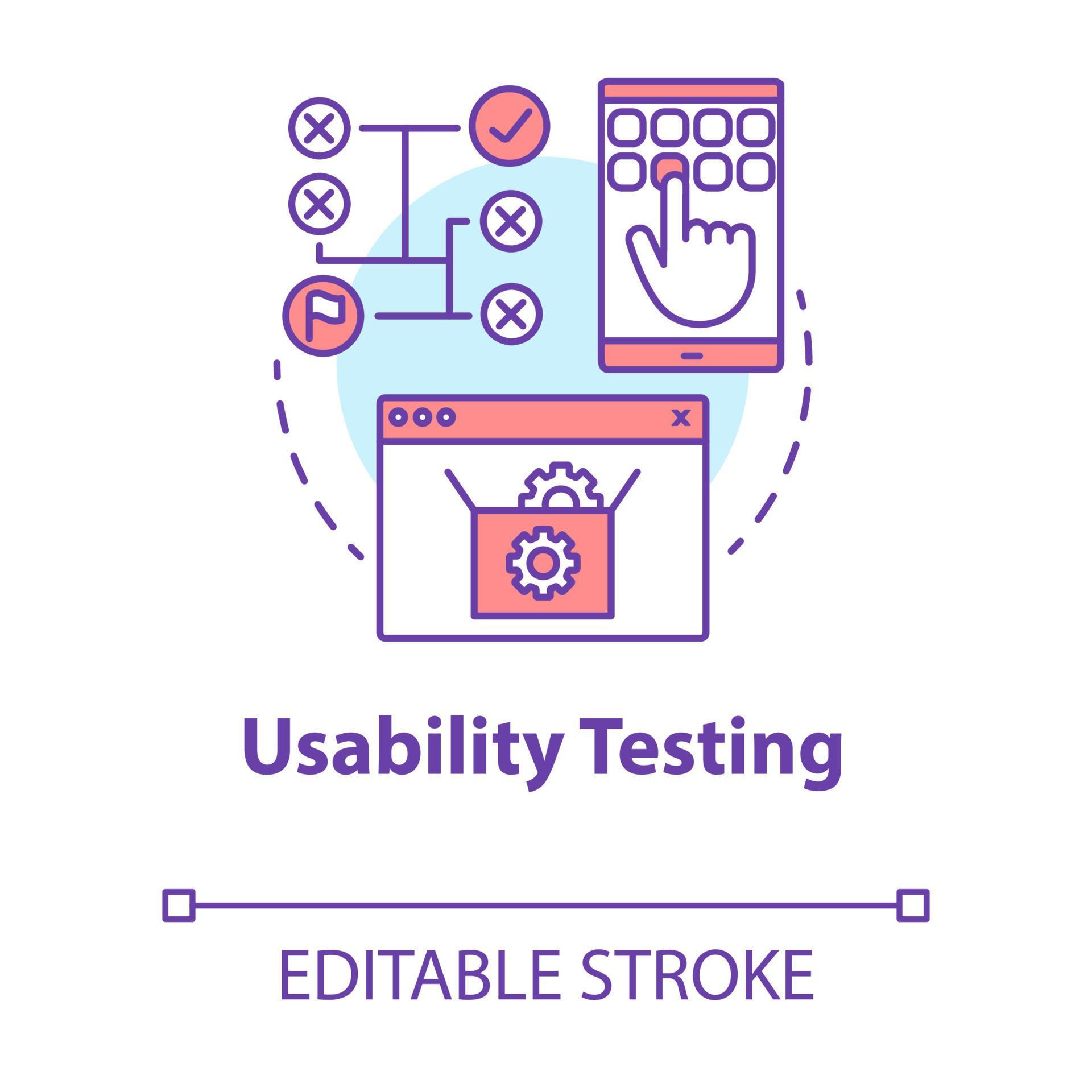 Usability Testing Concept Icon Software Development Stage Idea Thin Line Illustration User