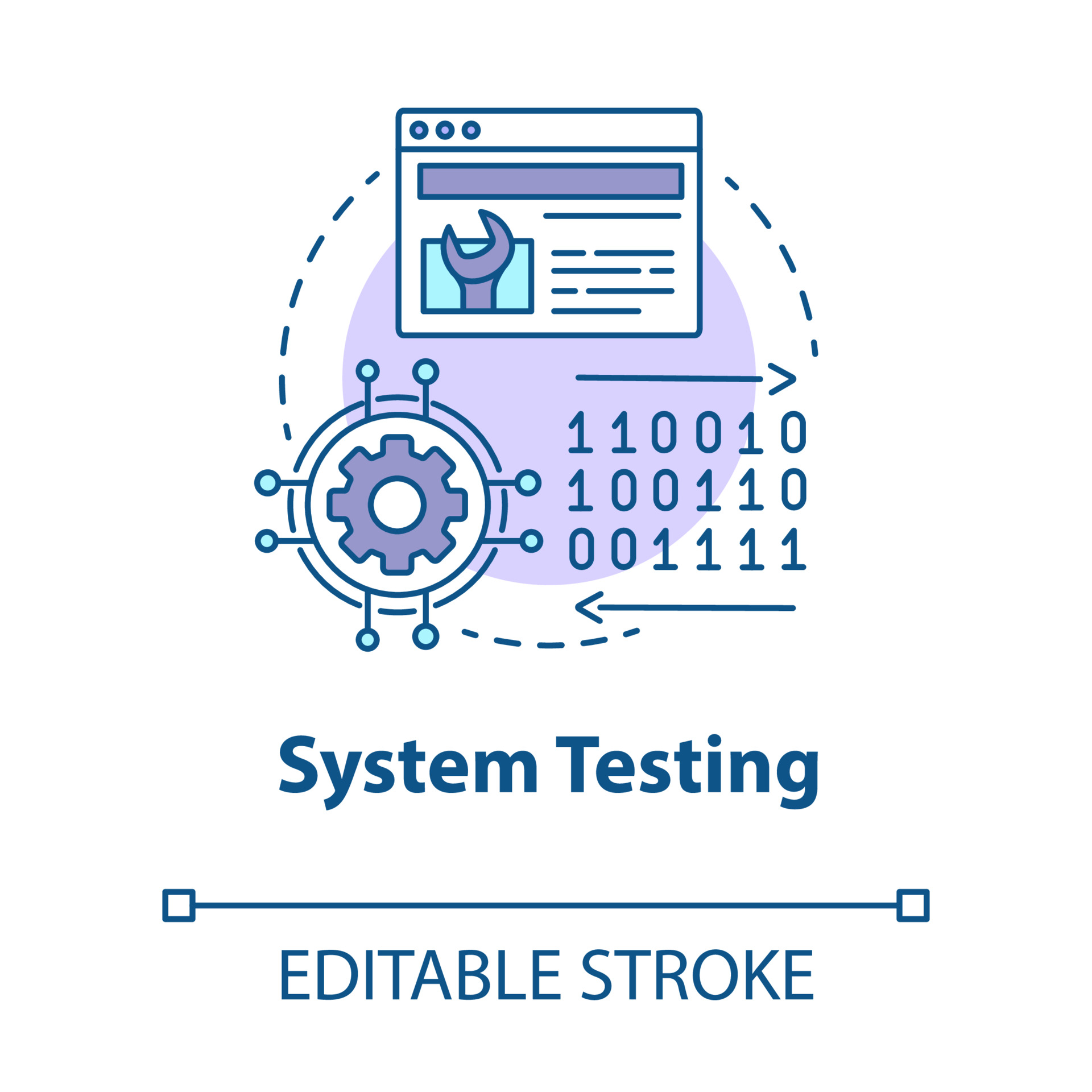 System Testing Concept Icon Software Development Stage Idea Thin Line Illustration Application