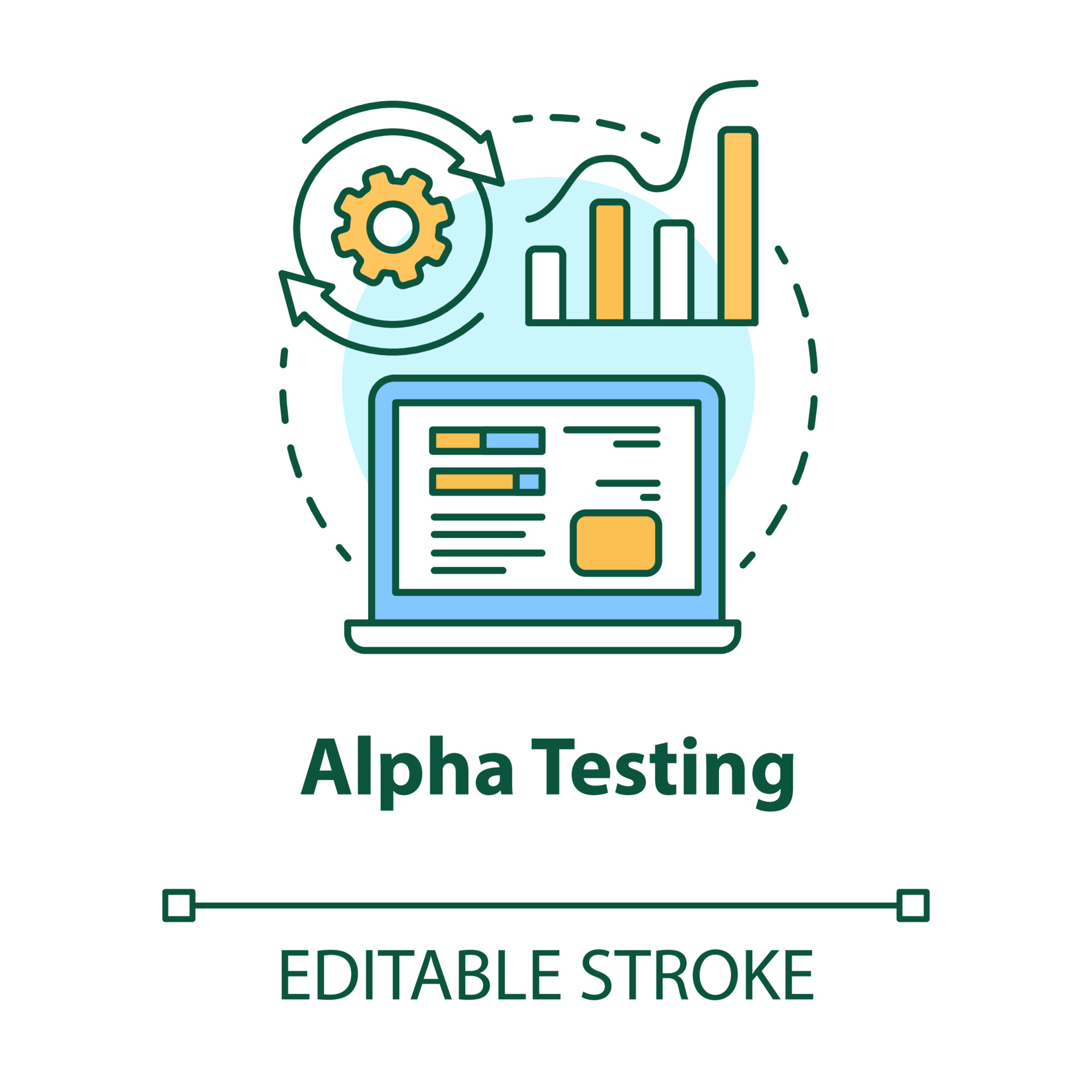 Alpha Testing Concept Icon Software Development Stage Idea Thin Line