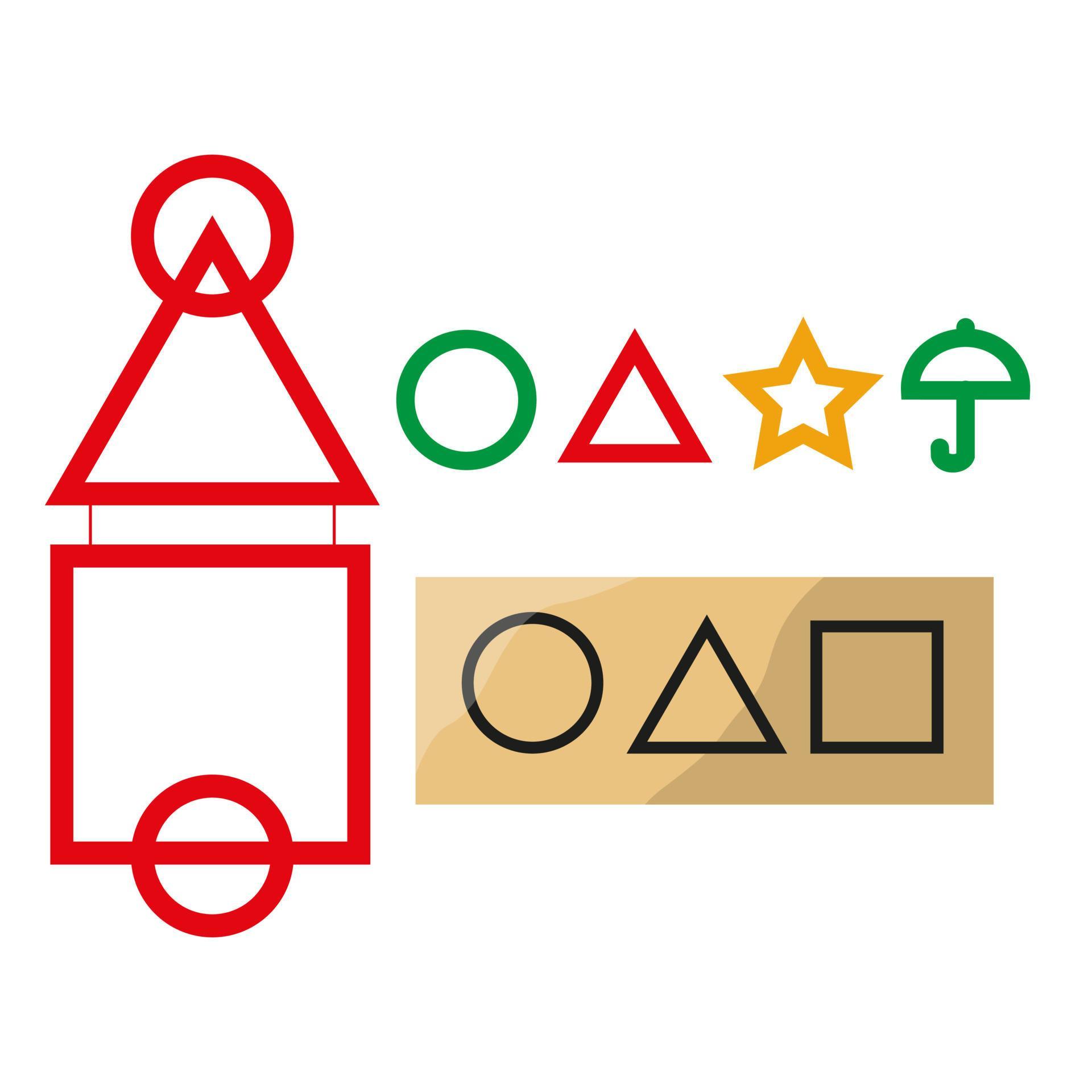 vector image of the game, triangle, square, circle, star and umbrella ...