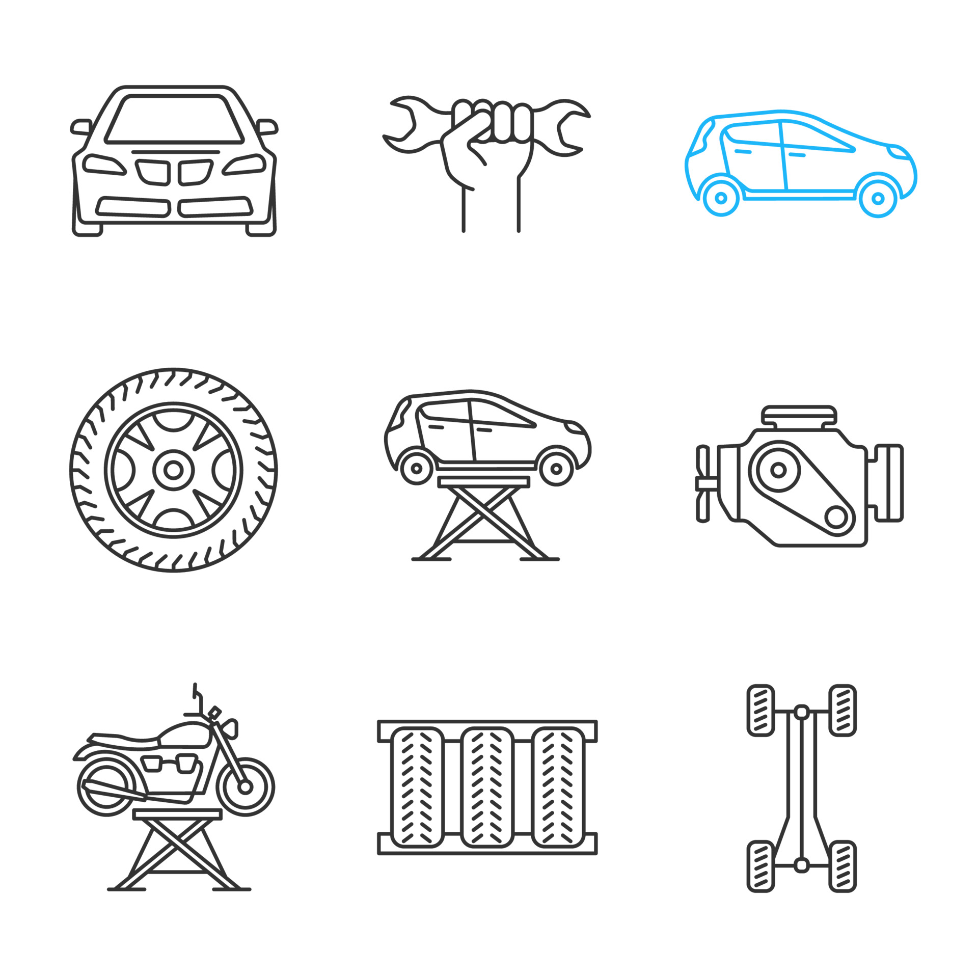 Auto workshop linear icons set 3743031 Vector Art at Vecteezy Auto workshop linear icons set 3743031 Vector Art at Vecteezy