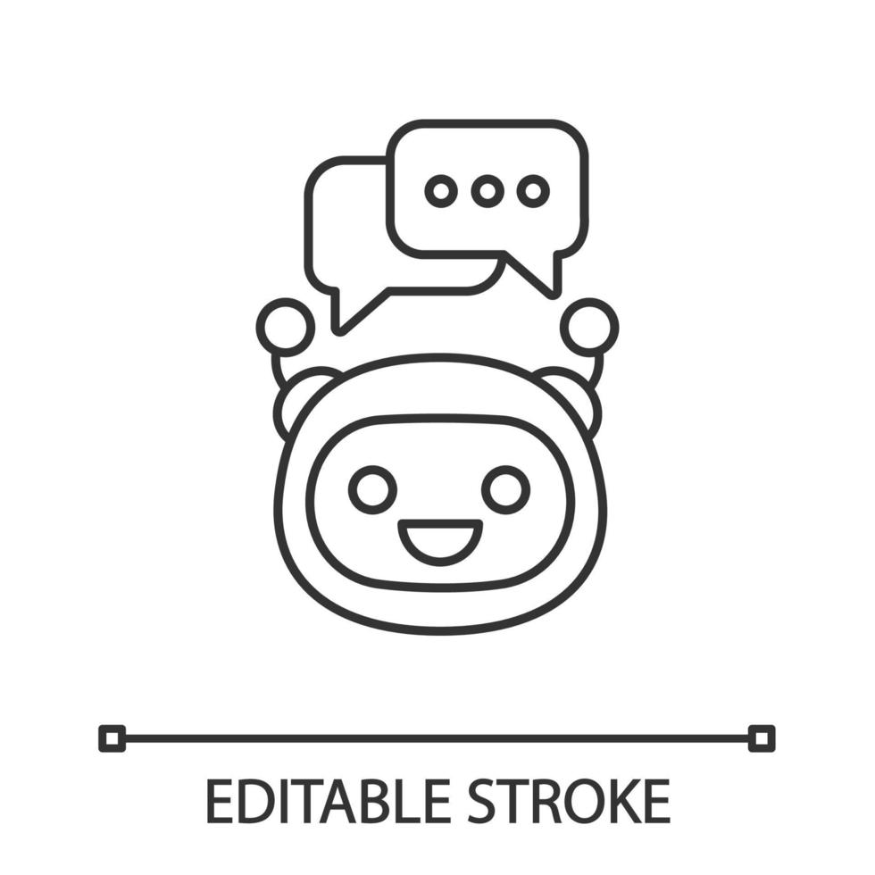 Chatbot with speech bubbles linear icon 3743043 Vector Art at Vecteezy