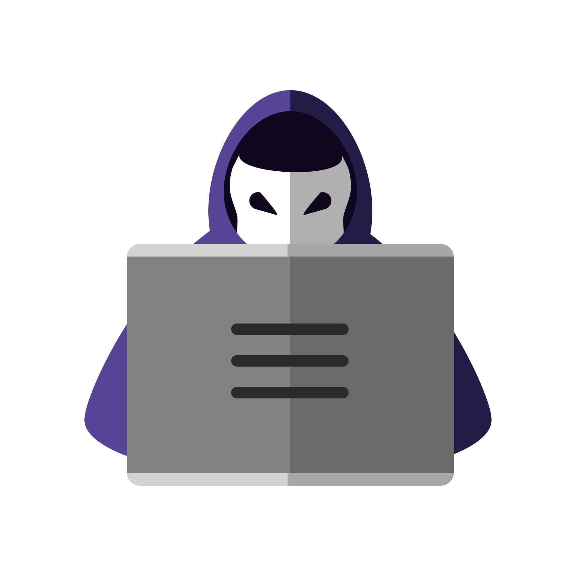 hacker avatar with laptop 3743649 Vector Art at Vecteezy