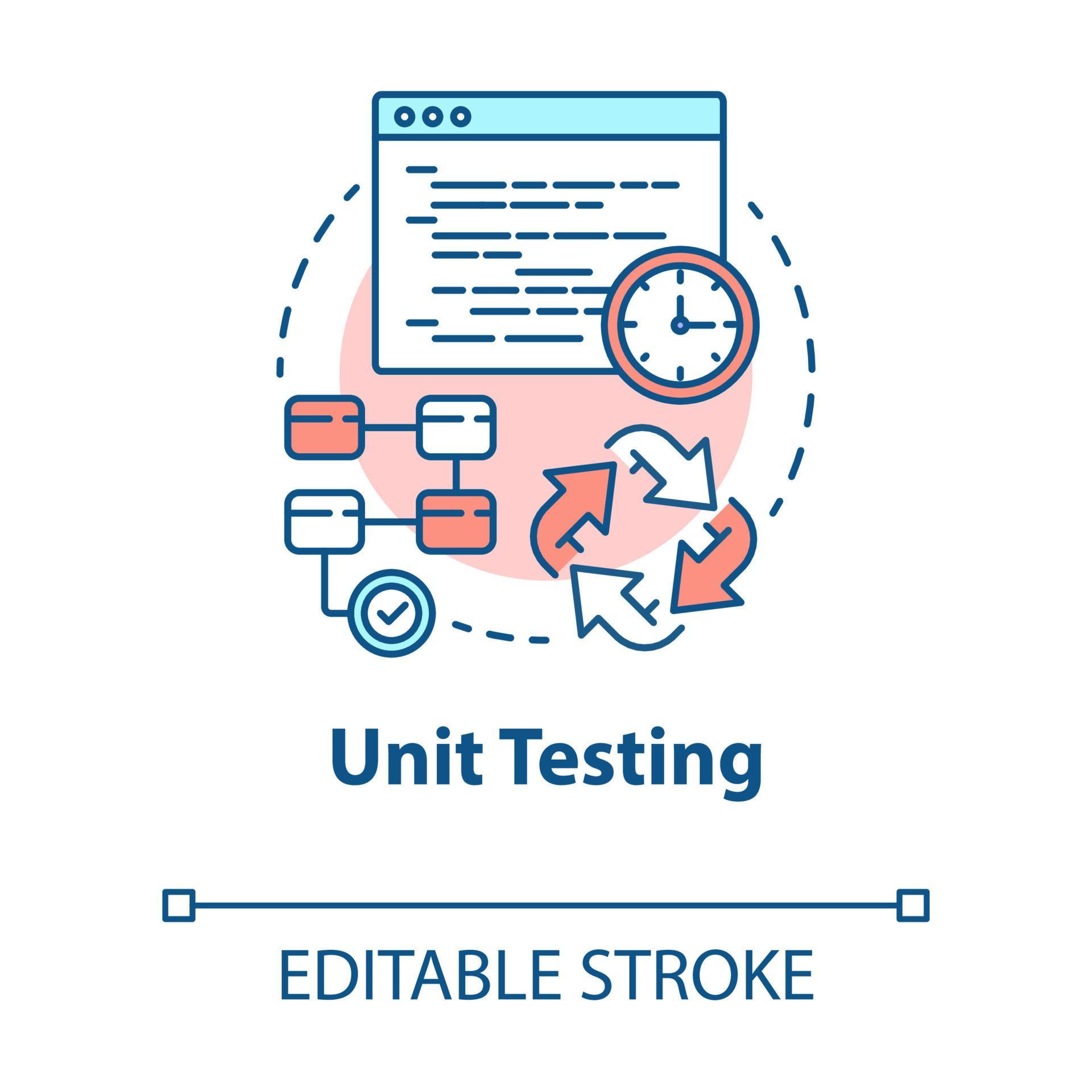 Unit Testing Concept Icon Software Development Stage Idea Thin Line Illustration Application