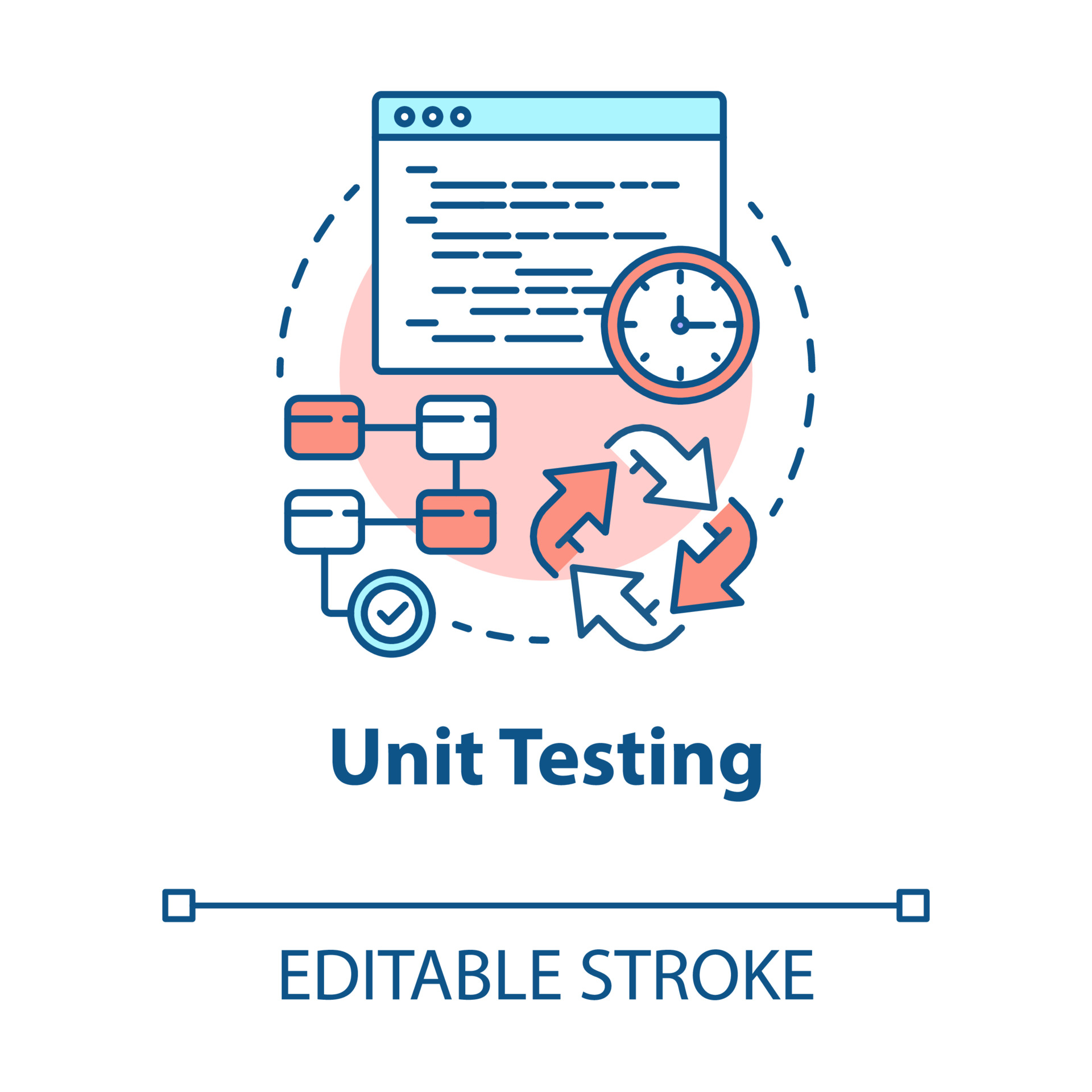 Unit Testing Concept Icon Software Development Stage Idea Thin Line Illustration Application