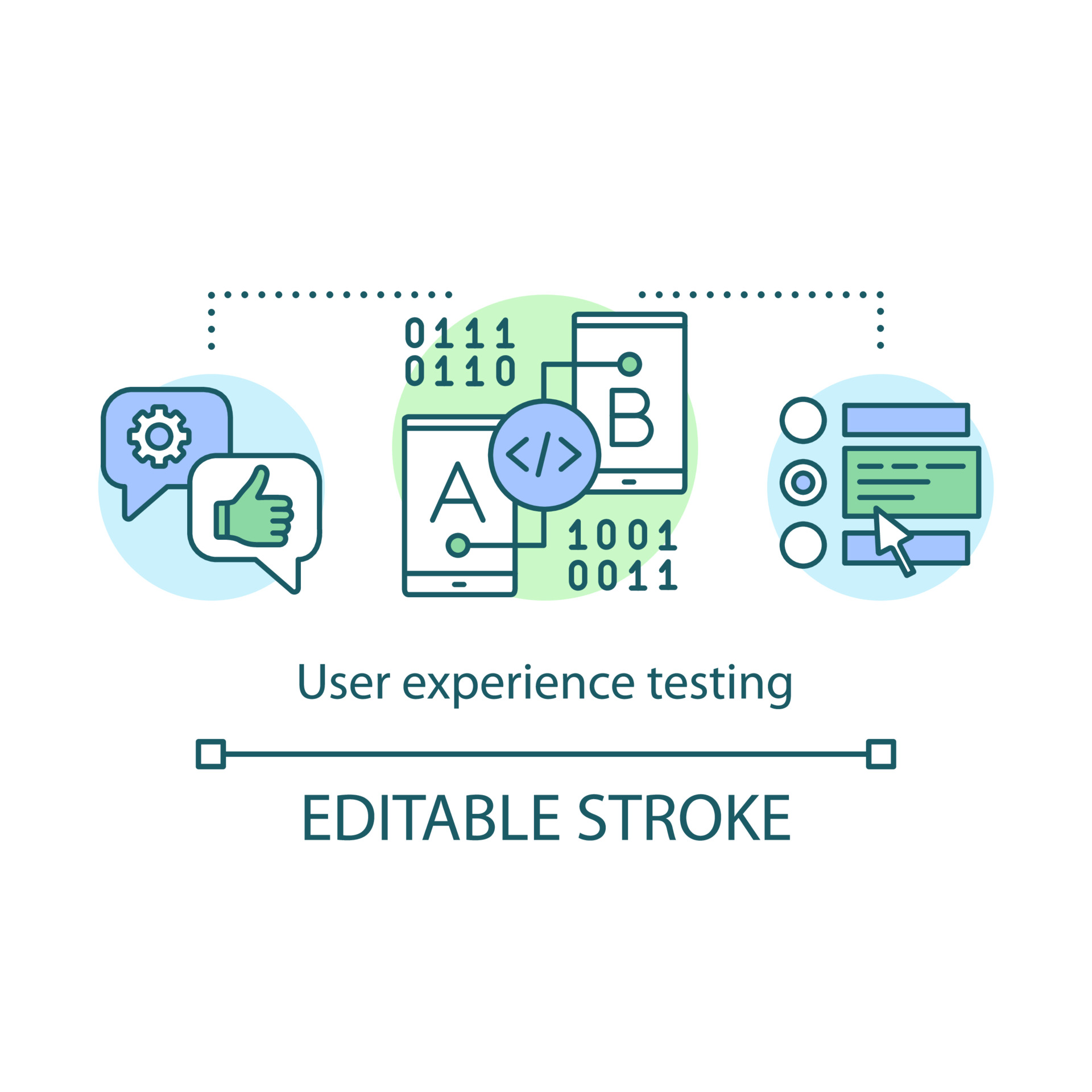 User experience testing concept icon. UX. Mobile software development ...