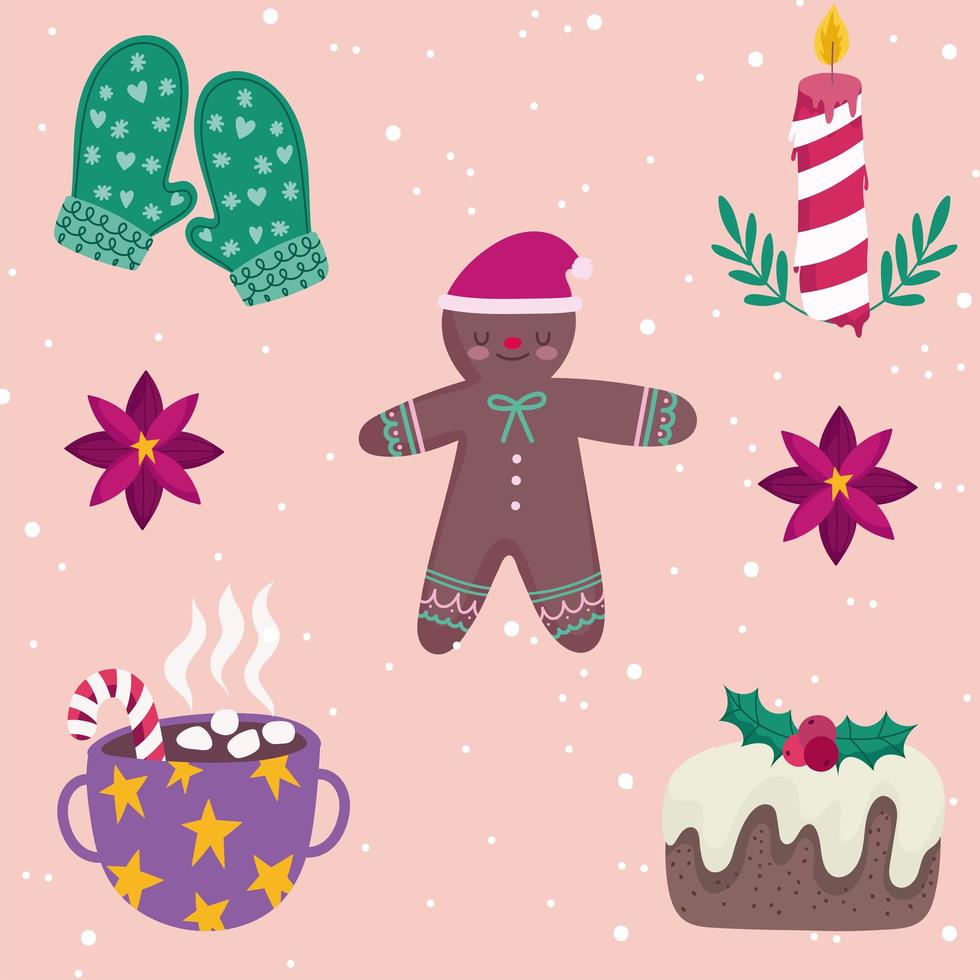 merry christmas gingerbread man mittens cake and candy decoration ...