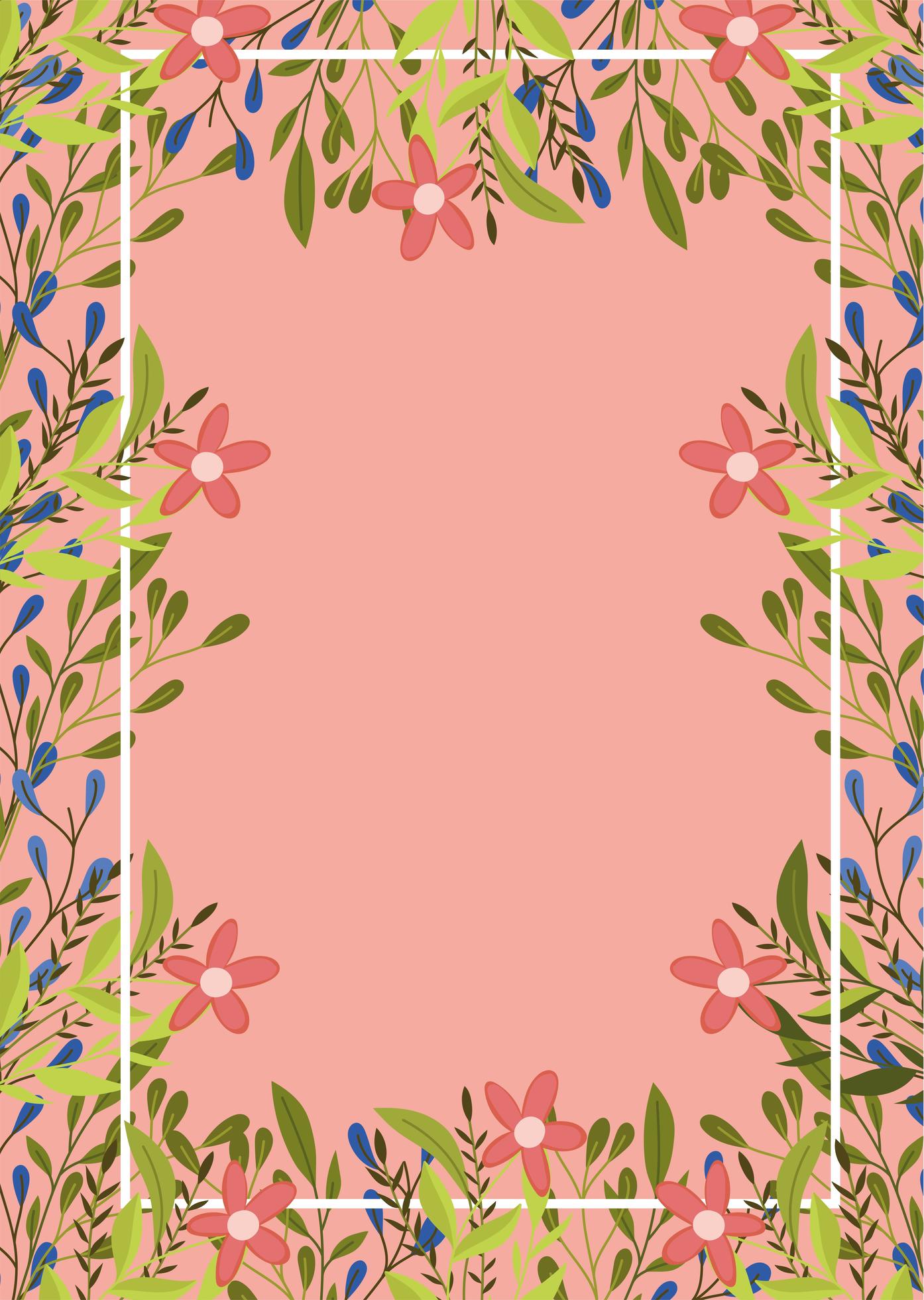 spring frame with flowers 3746719 Vector Art at Vecteezy