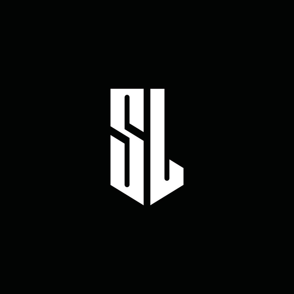 SL logo monogram with emblem style isolated on black background 3747097 ...