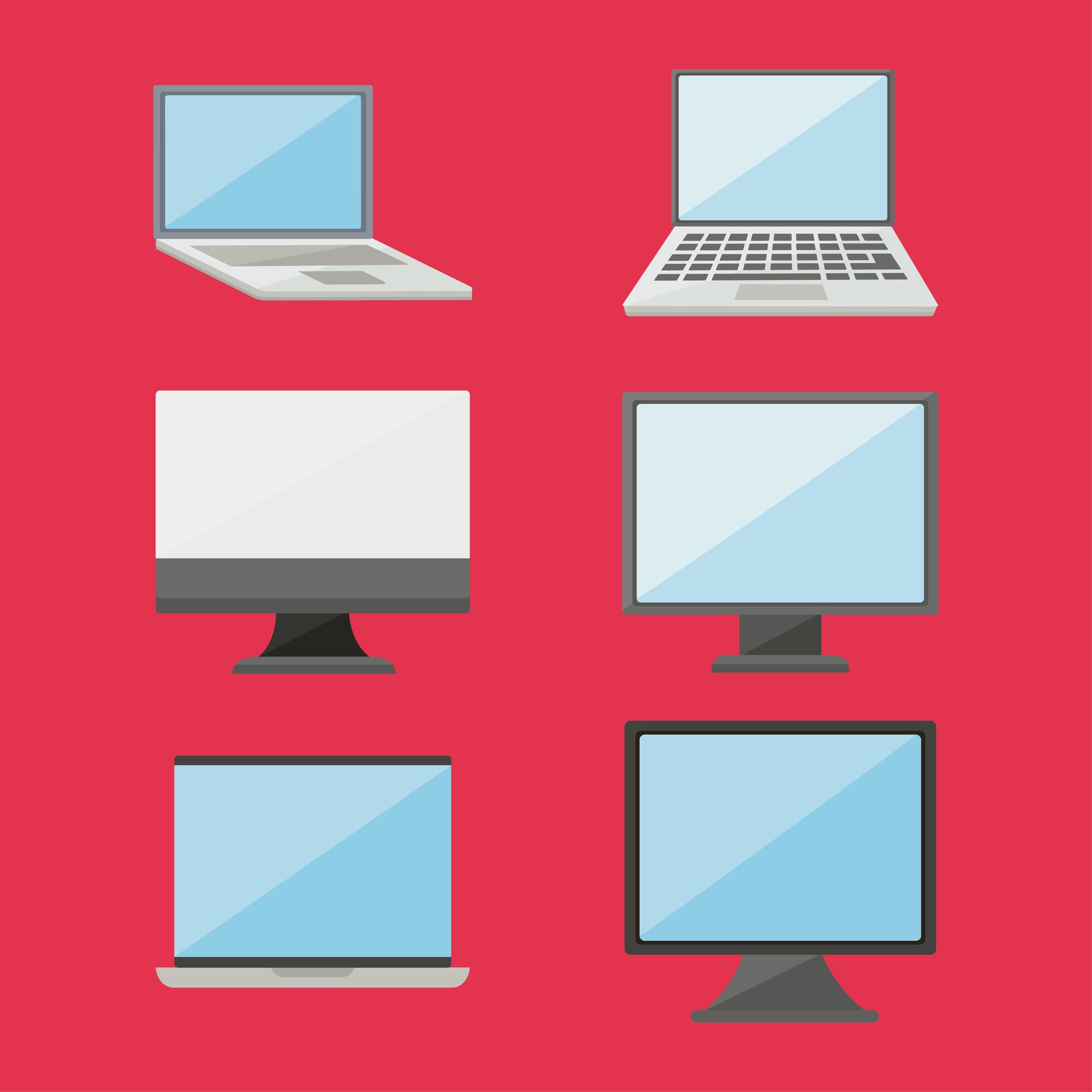 Digital computers and laptops 3752793 Vector Art at Vecteezy