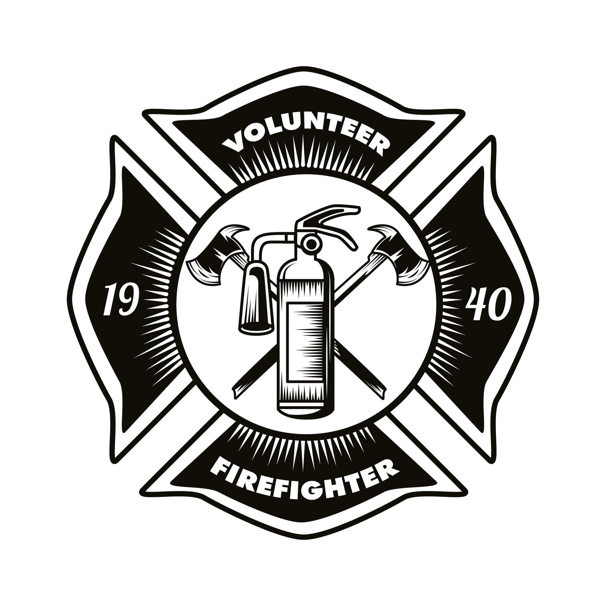 volunteer firefighter badge 3754280 Vector Art at Vecteezy