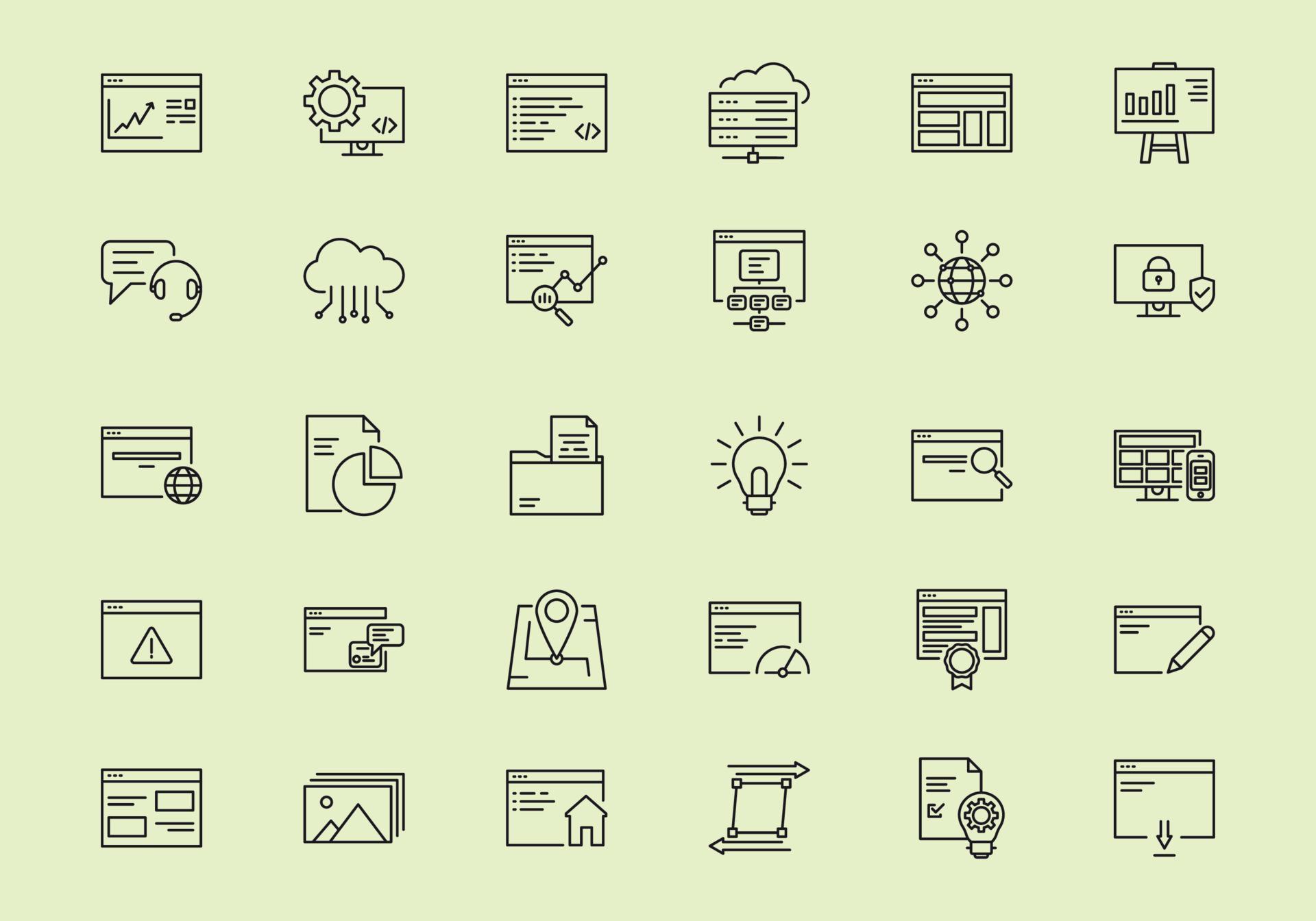 Web Development Icons 3760302 Vector Art at Vecteezy