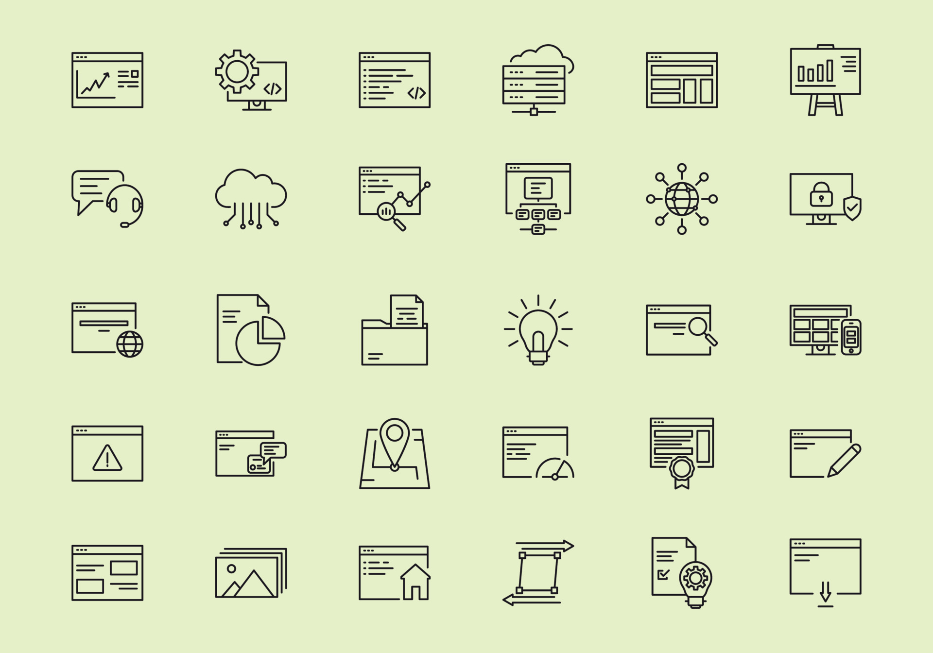 Web Development Icons 3760302 Vector Art at Vecteezy