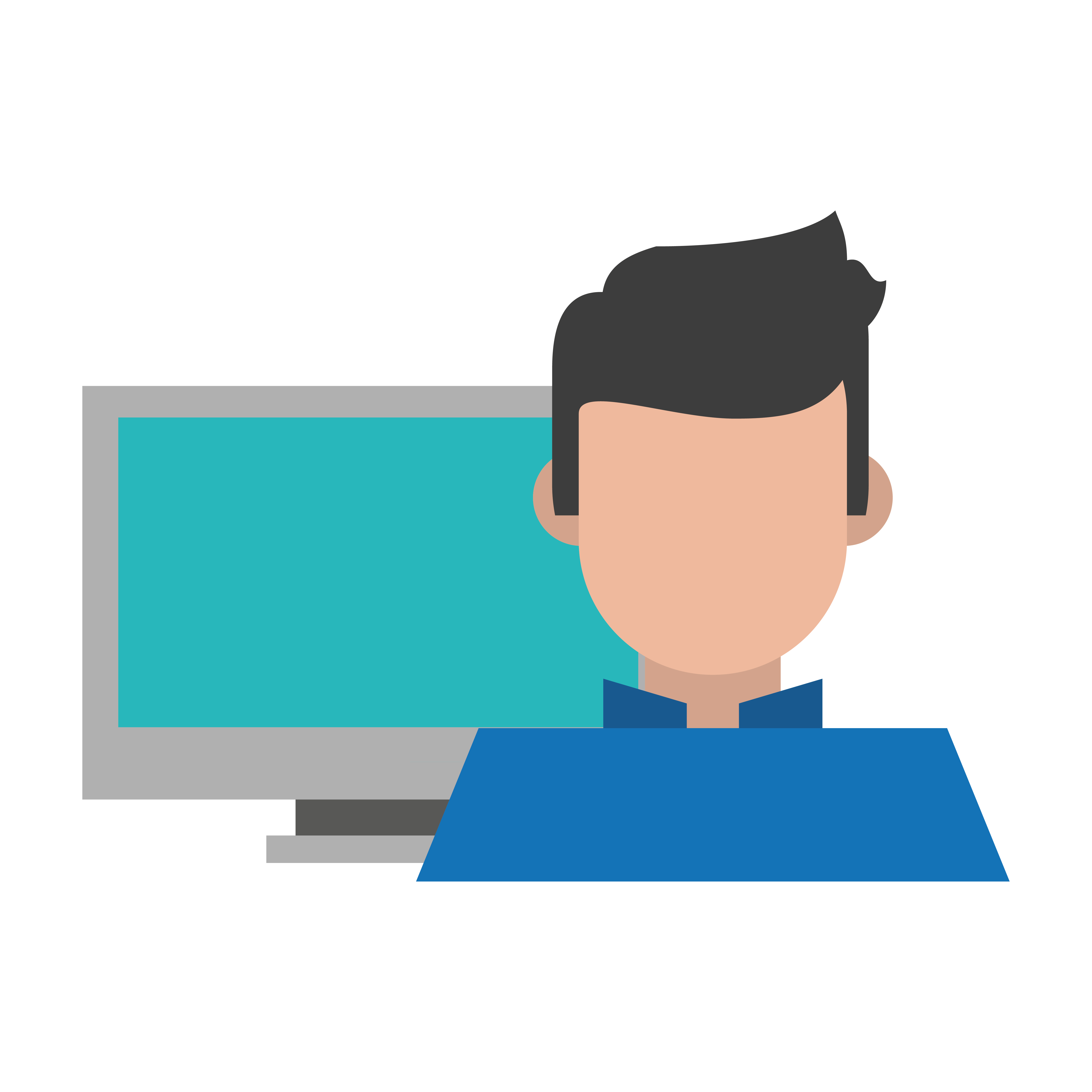 computer and a man 3760918 Vector Art at Vecteezy