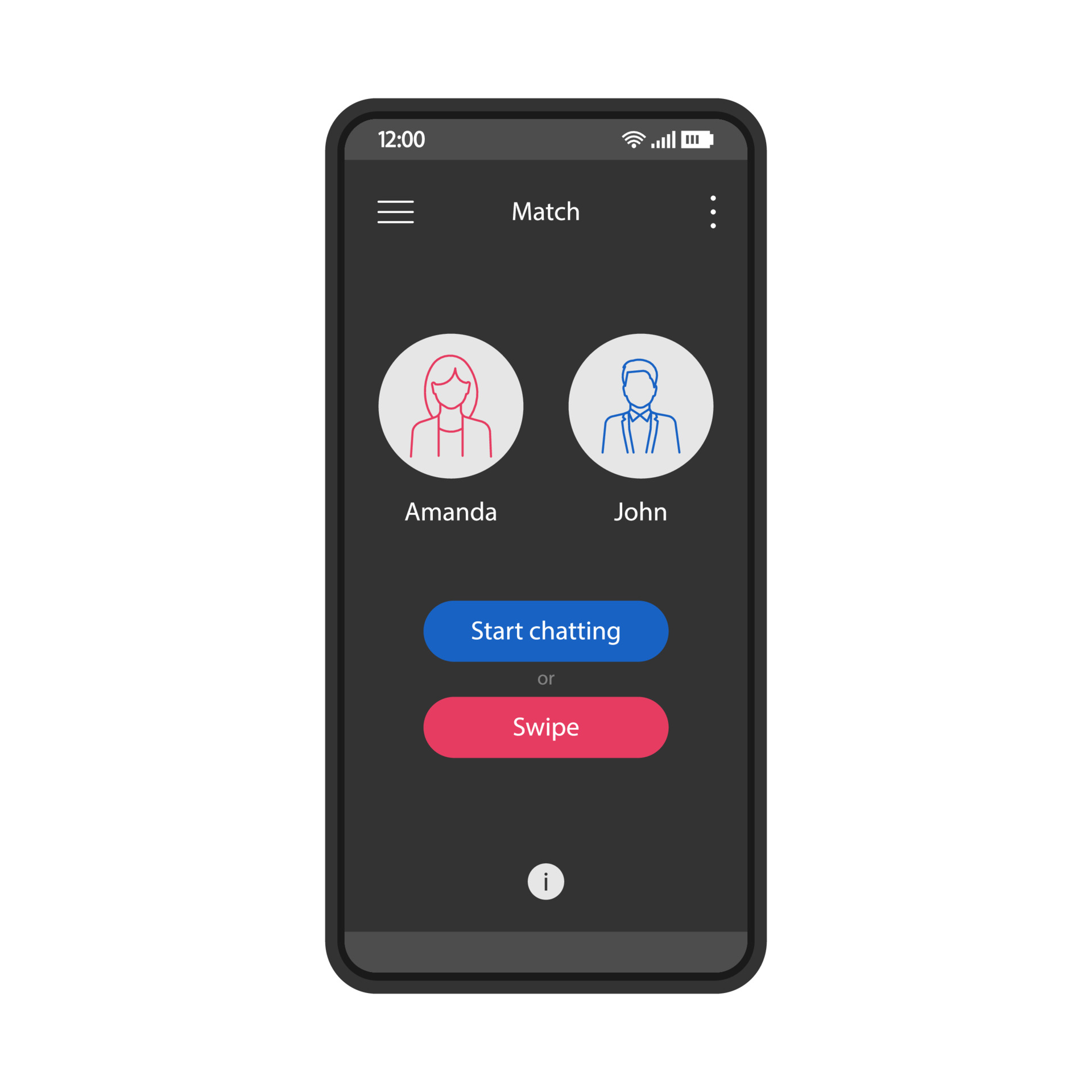 Dating App Interface Vector Template 3761574 Vector Art At Vecteezy
