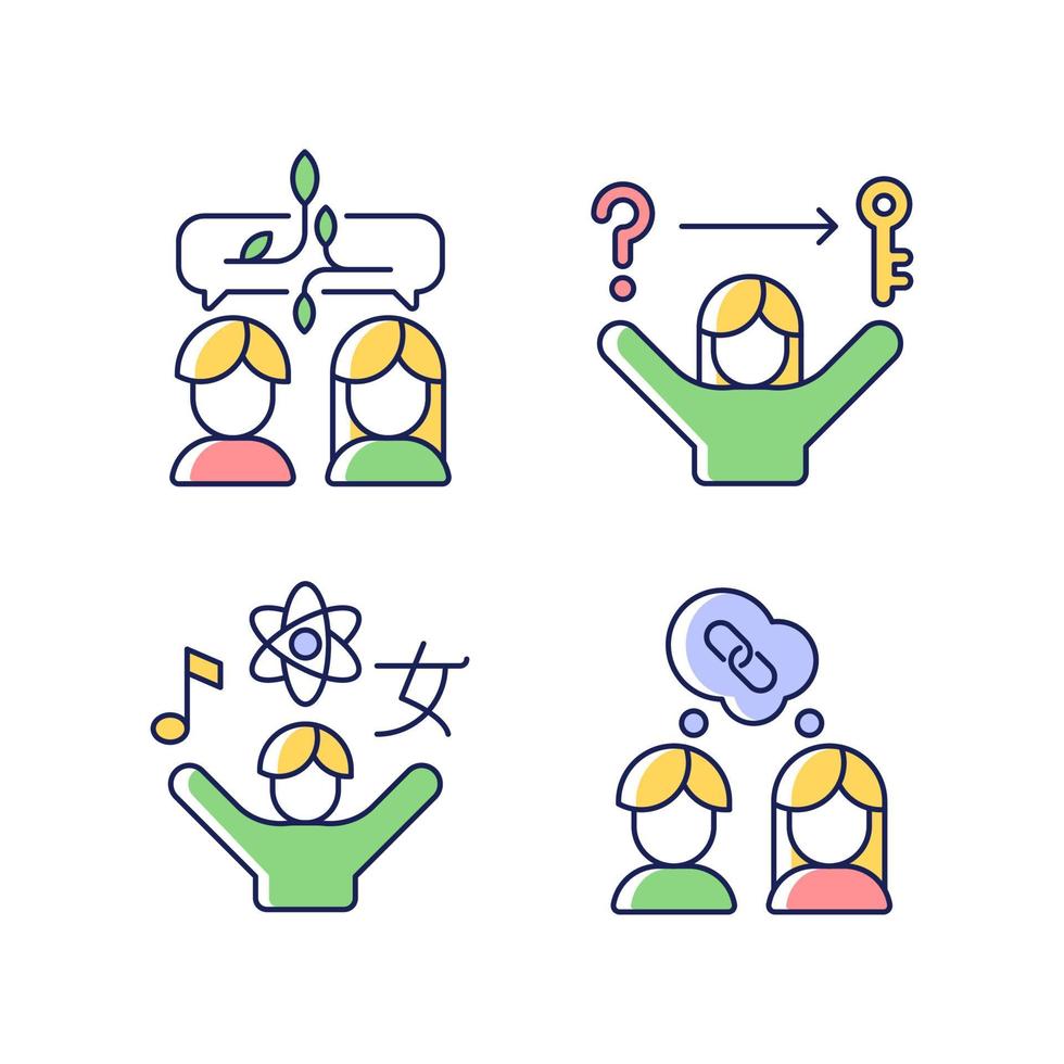 Communication Skills Rgb Color Icons Set 3761983 Vector Art At Vecteezy