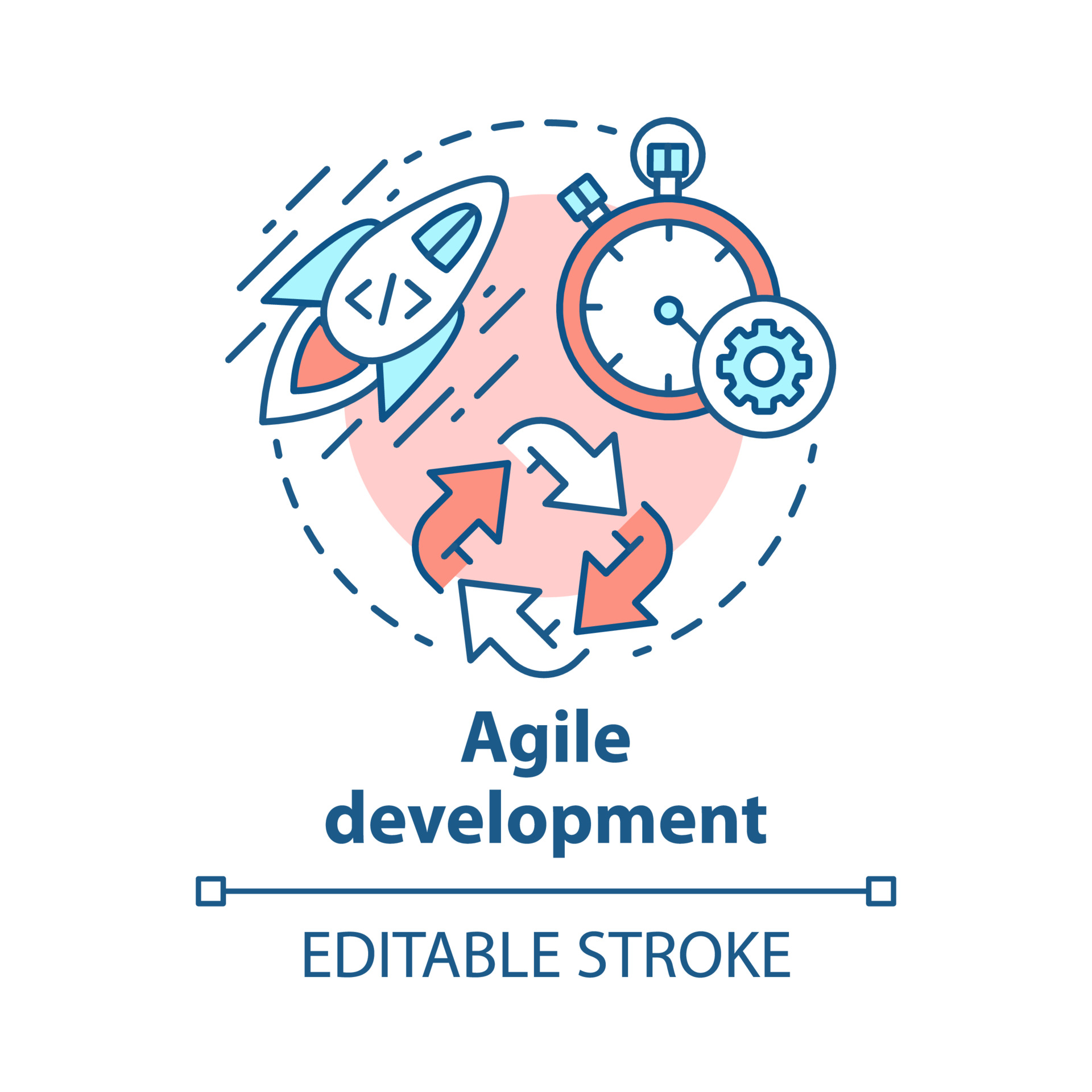 Agile development concept icon. Short term teamwork. Strategic ...
