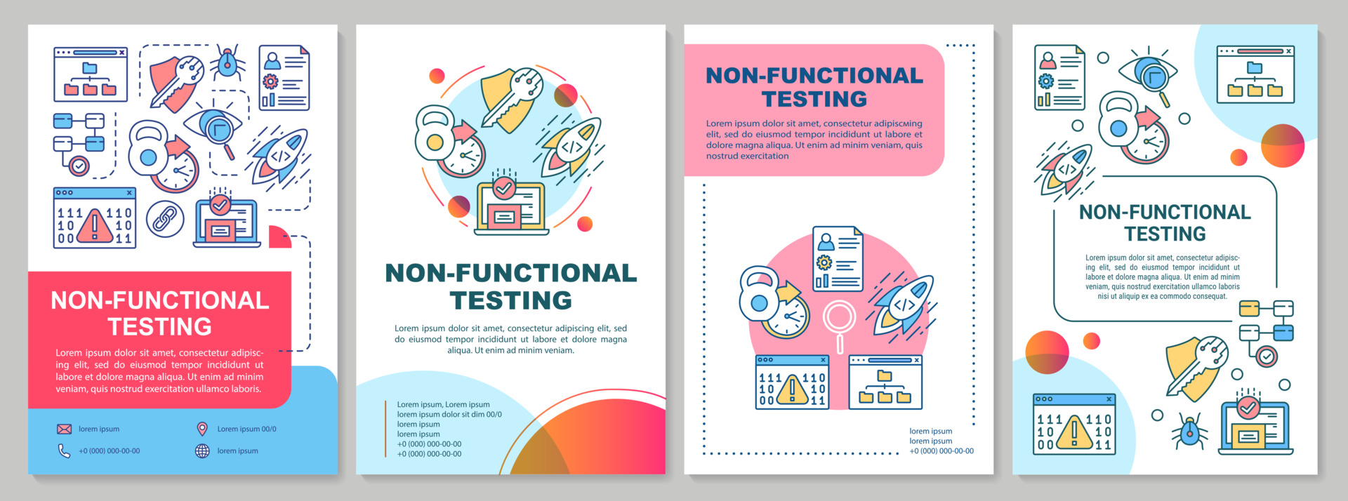 Non Functional Testing Brochure Template Software Analysis Flyer Booklet Leaflet Print