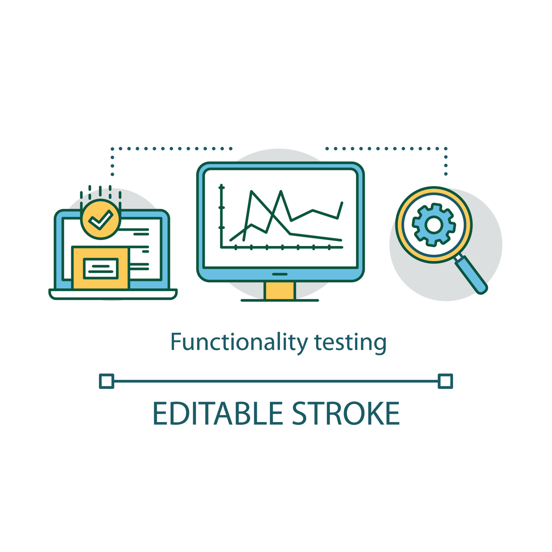Functionality testing concept icon. Software application operates ... Functionality testing concept icon. Software application operates ...