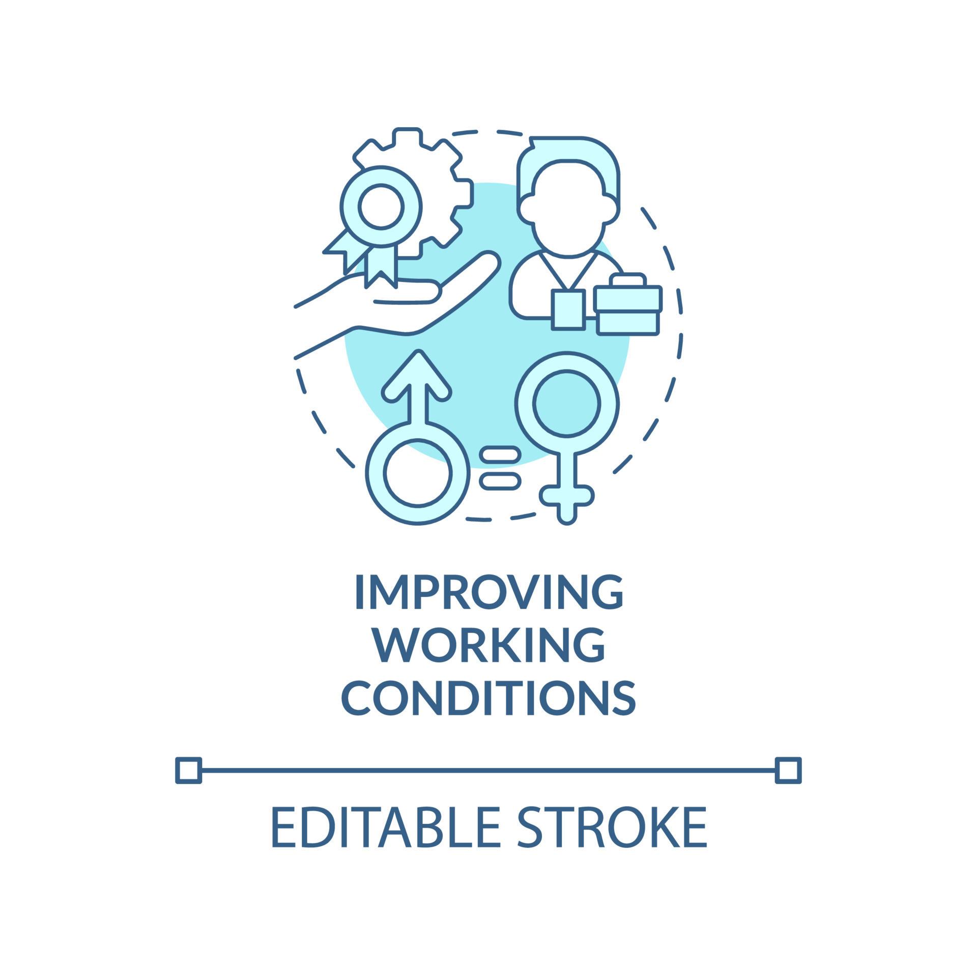 Improving working conditions blue concept icon 3764212 Vector Art at ... Improving working conditions blue concept icon 3764212 Vector Art at ...