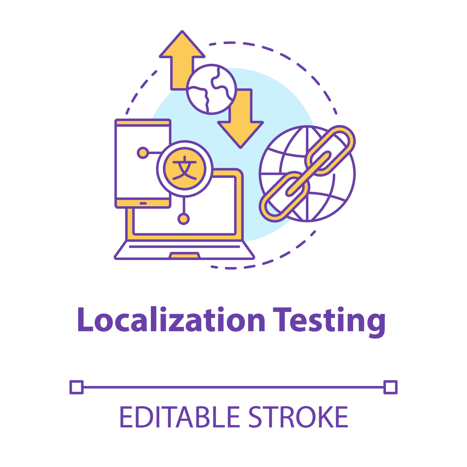 Localization Testing Concept Icon Software Development Stage Idea Thin Line Illustration