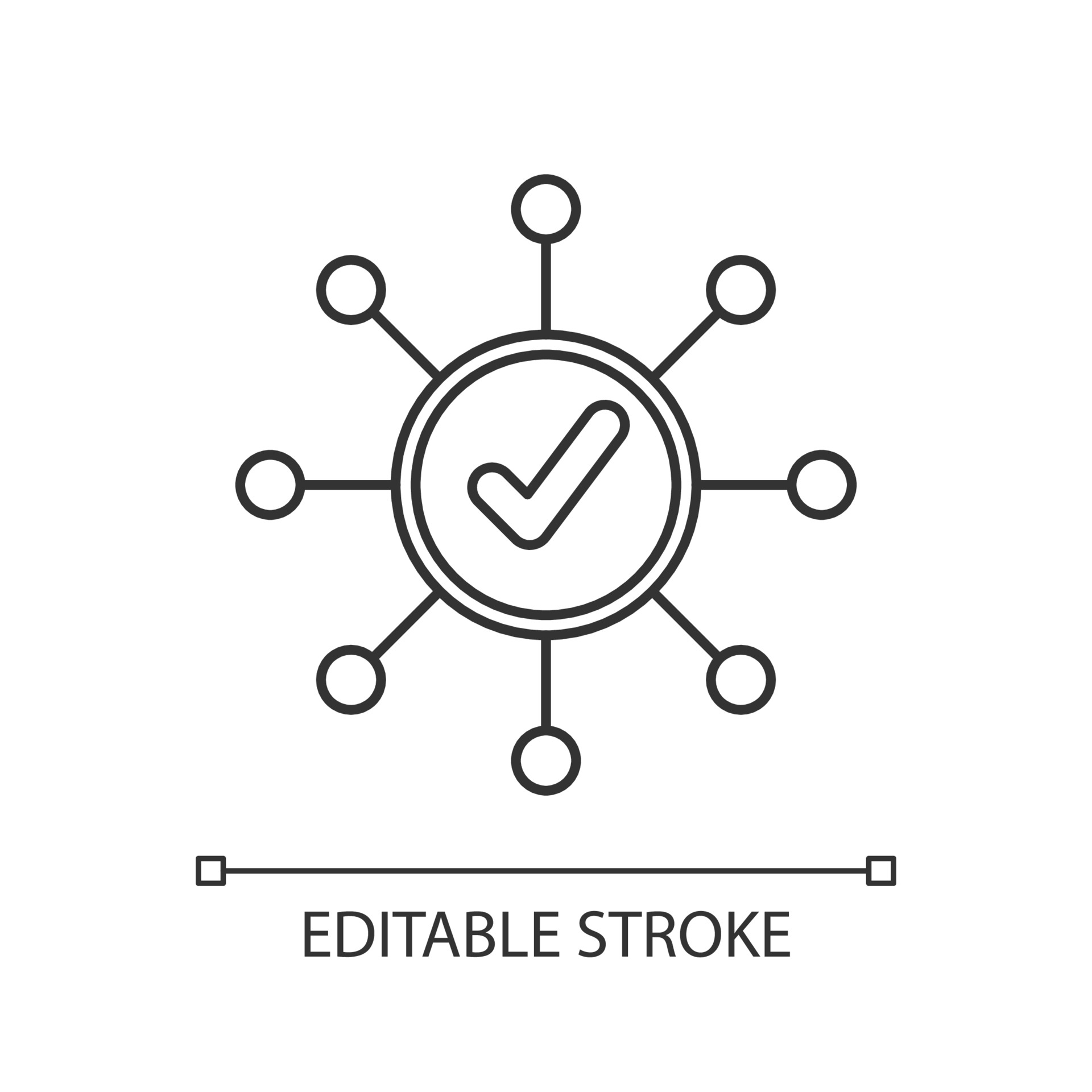 Survey Mark Linear Icon Correct Answer Approve Mark Agree Tick Chart Spread Molecular