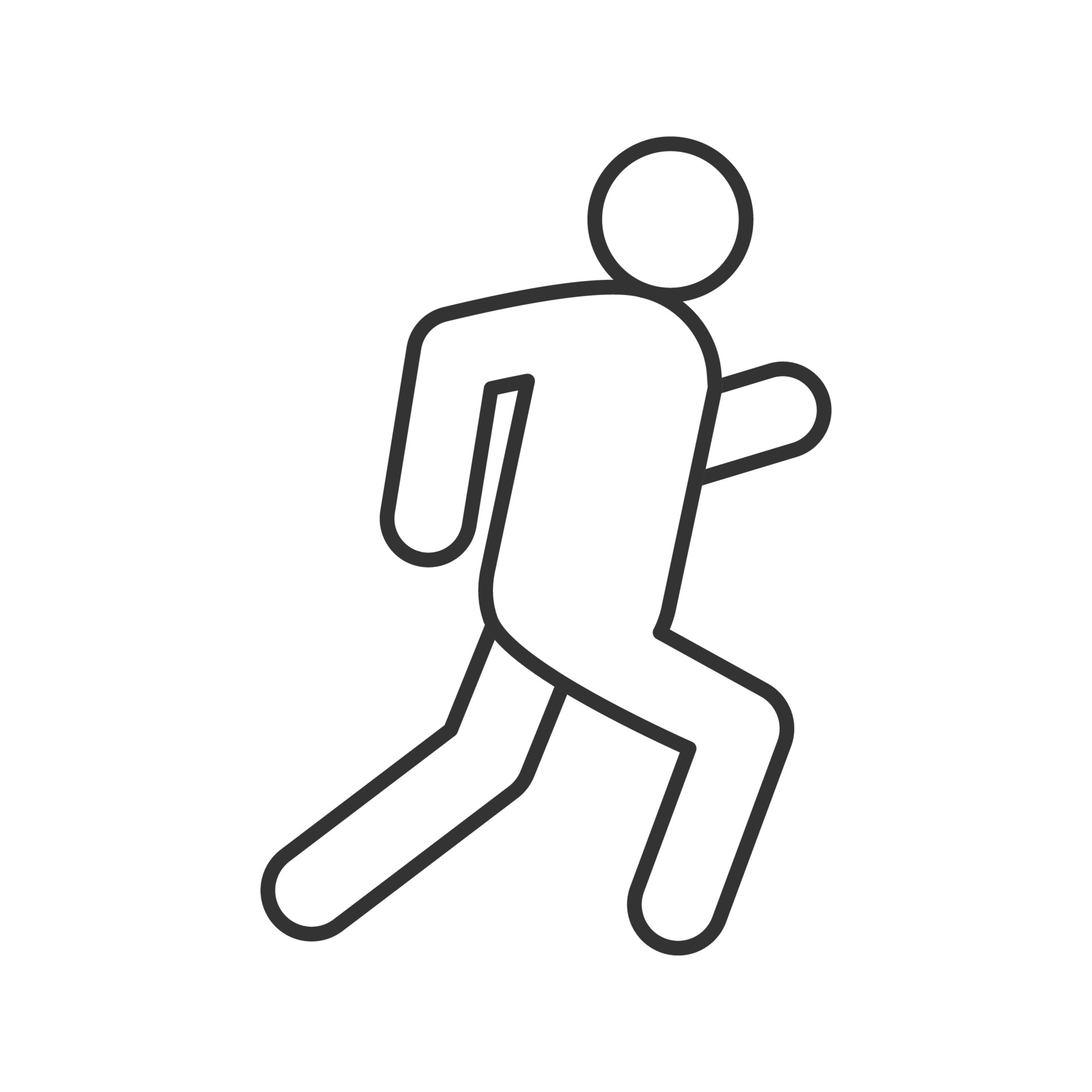 Running man linear icon. Escape. Thin line drawing. Jogging. Contour ... Running man linear icon. Escape. Thin line drawing. Jogging. Contour ...