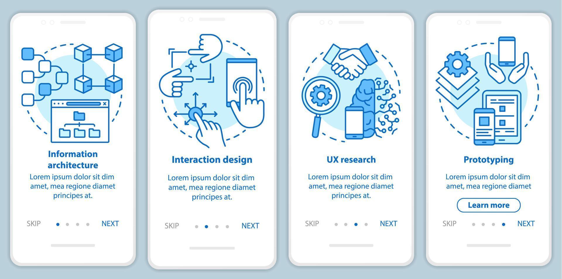 Software Development Onboarding Mobile App Page Screen Vector Template