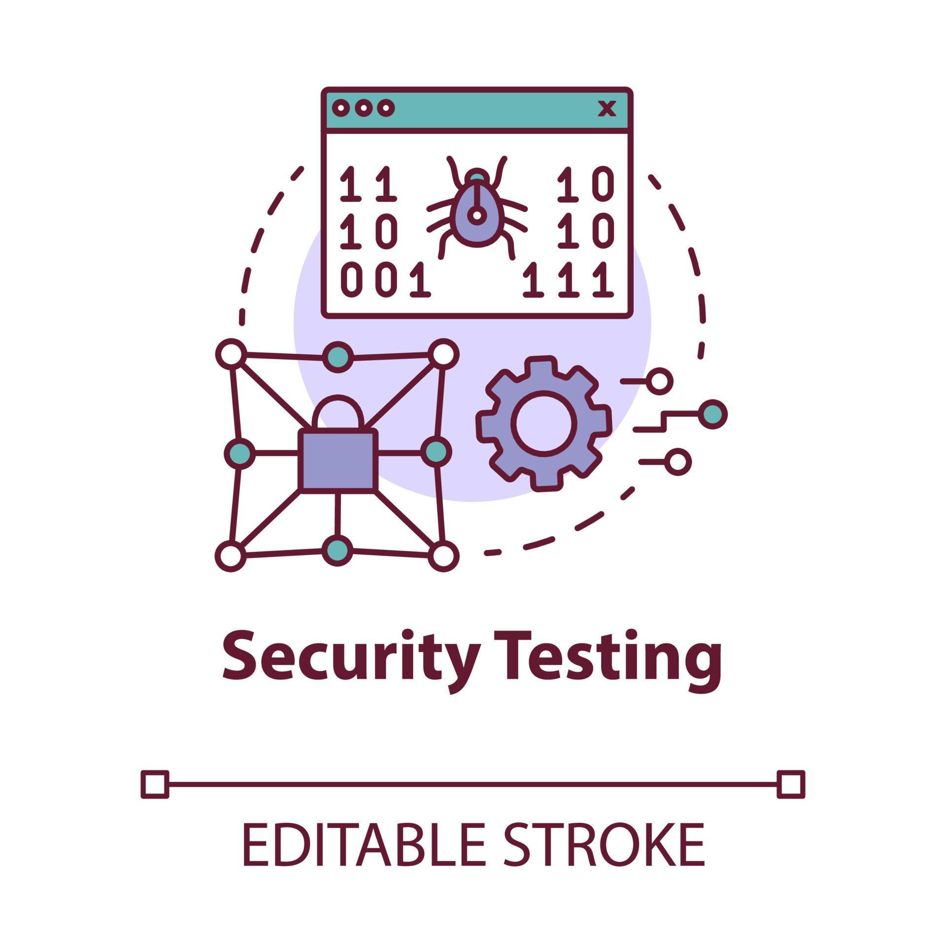 Security Testing Concept Icon Software Development Stage Idea Thin