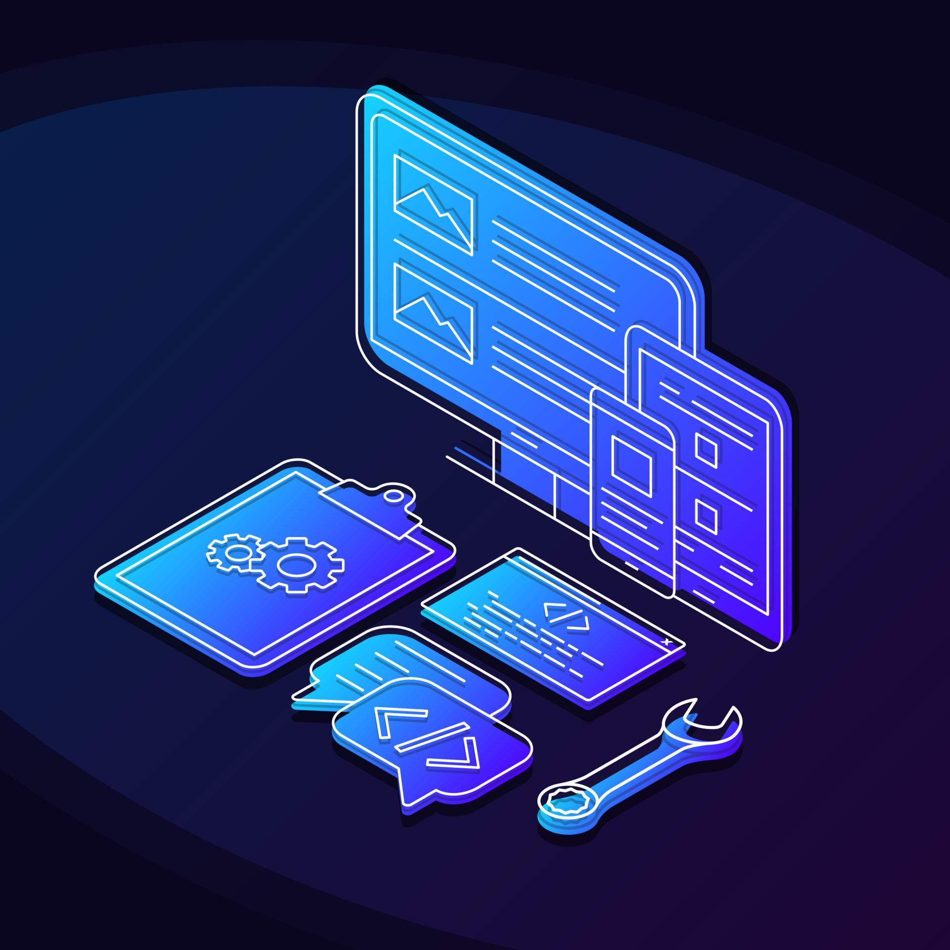 Coding isometric color vector illustration 3767546 Vector Art at Vecteezy