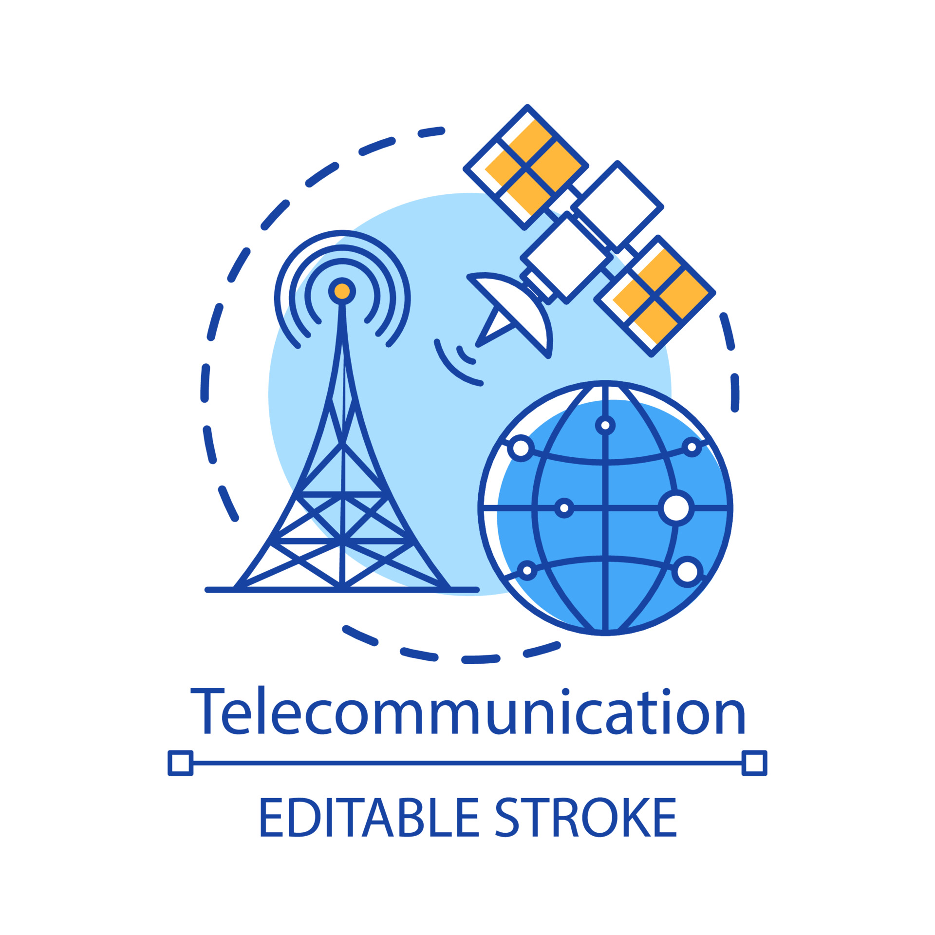 Telecommunication concept icon. Overall wireless network. Satellite ... Telecommunication concept icon. Overall wireless network. Satellite ...