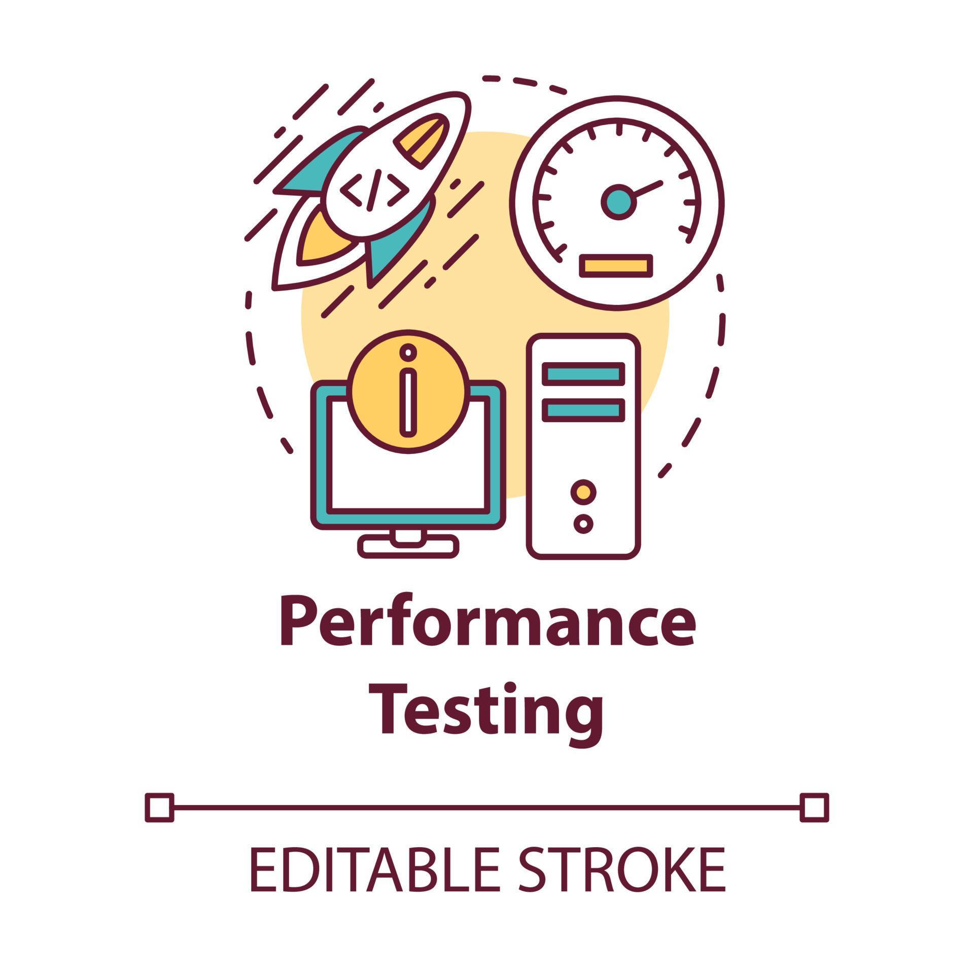 Perfomance testing concept icon. Software development idea thin line ... Perfomance testing concept icon. Software development idea thin line ...