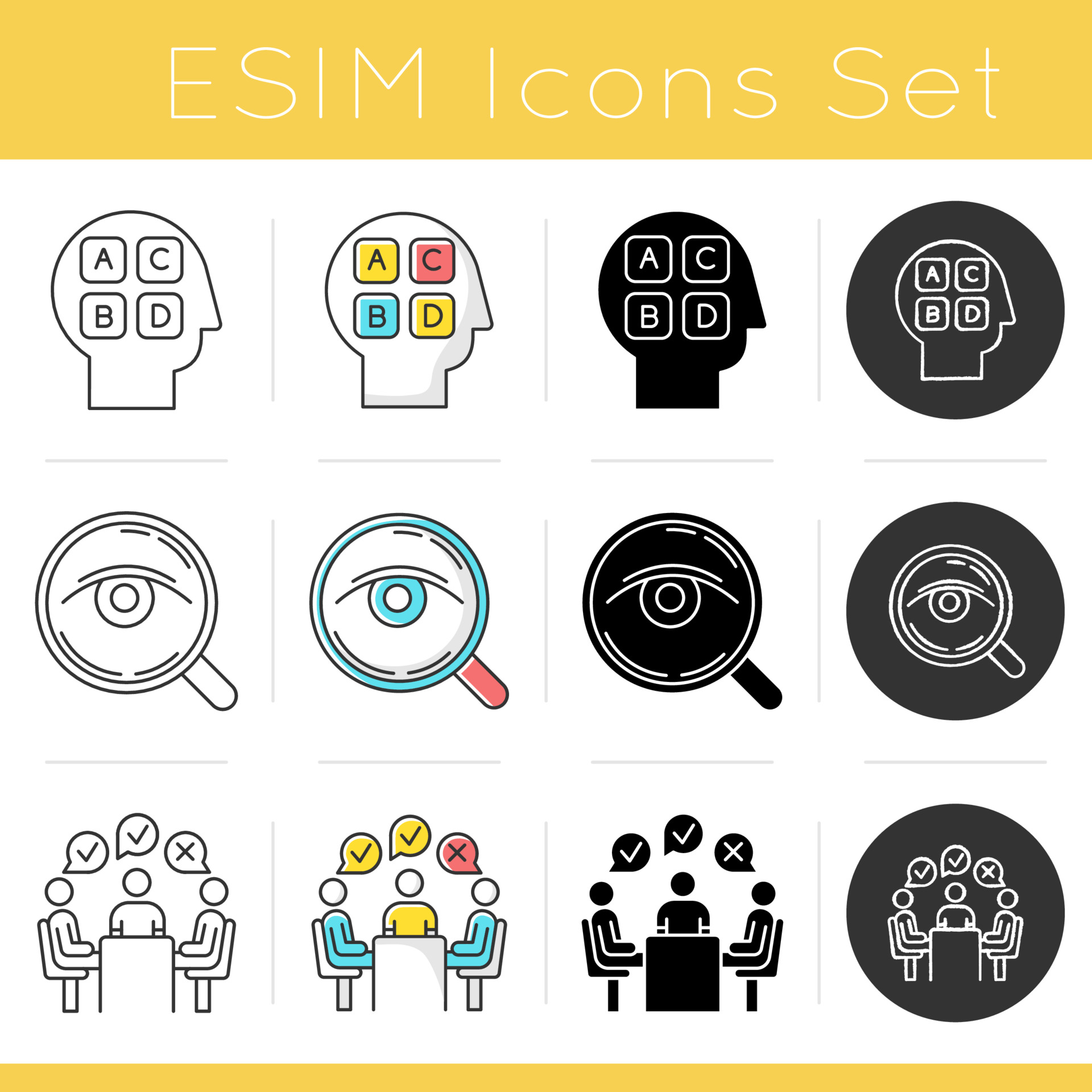 Survey methods icons set. Analysis. Interview. Group administered ... Survey methods icons set. Analysis. Interview. Group administered ...