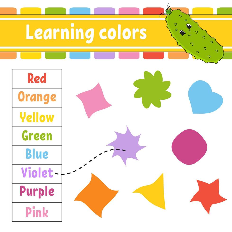 Learning colors. Education developing worksheet. Activity page with ...