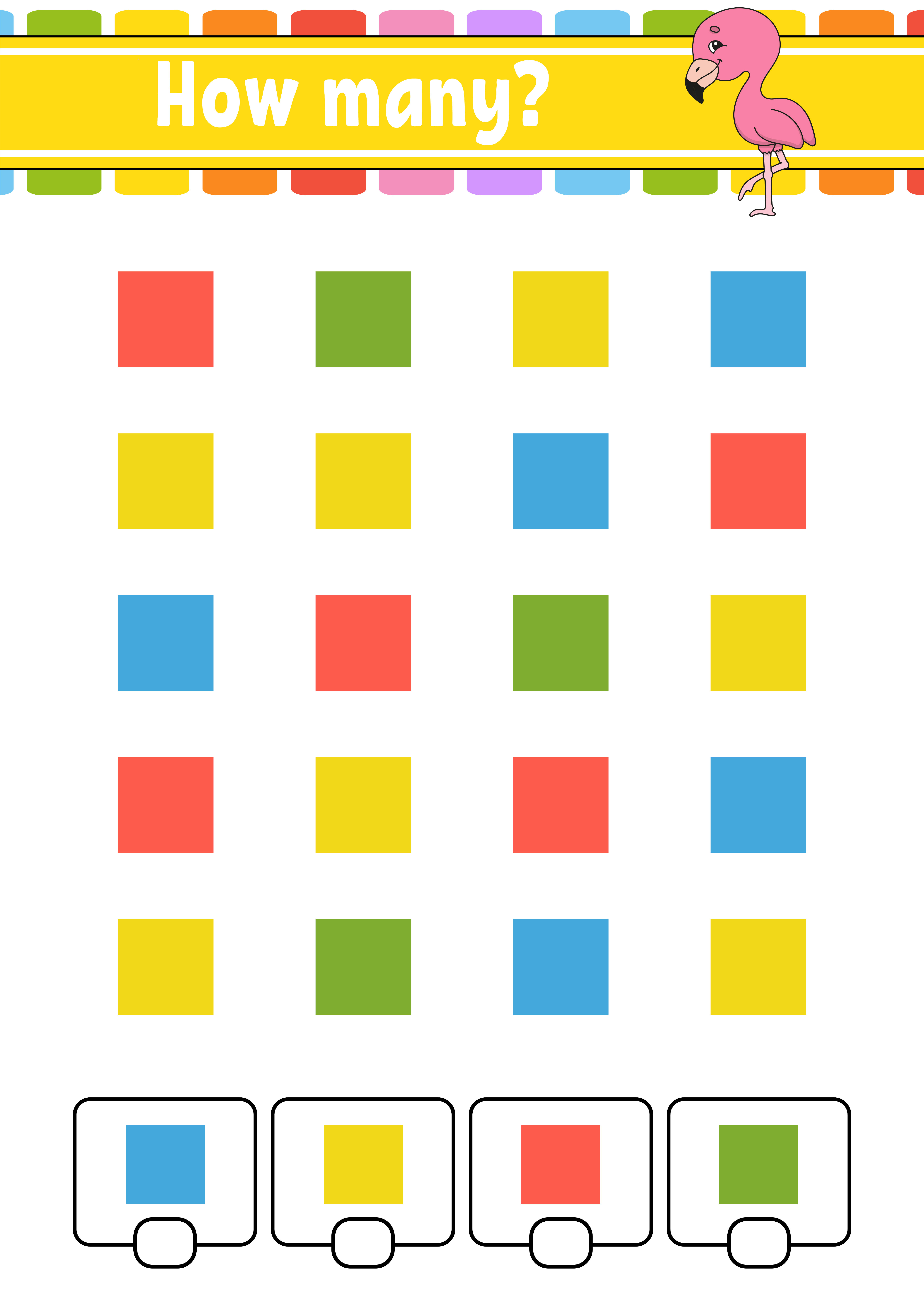 Counting game for children. Happy characters. Learning mathematics. How ...