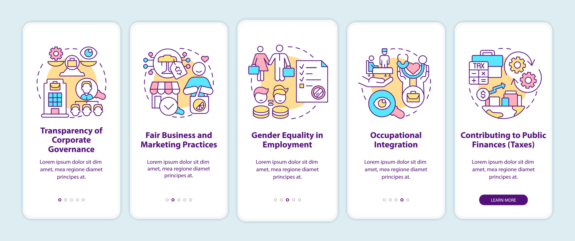 Csr Matters Onboarding Mobile App Page Screen Corporate Social