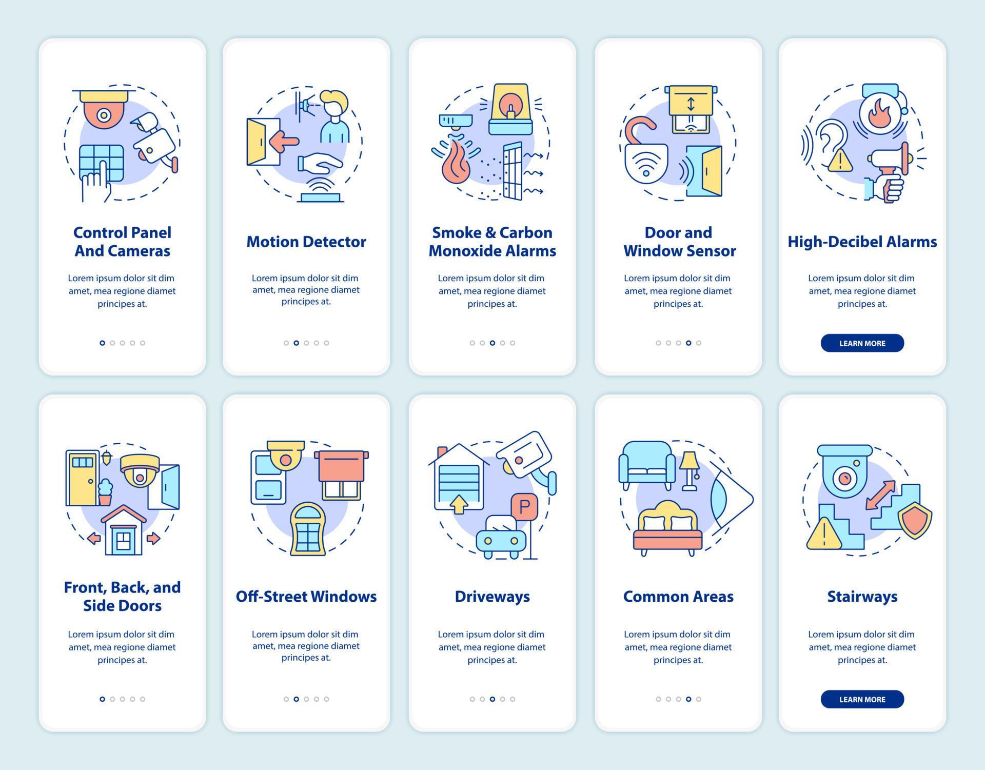 Property Security Onboarding Mobile App Page Screen Set Protection