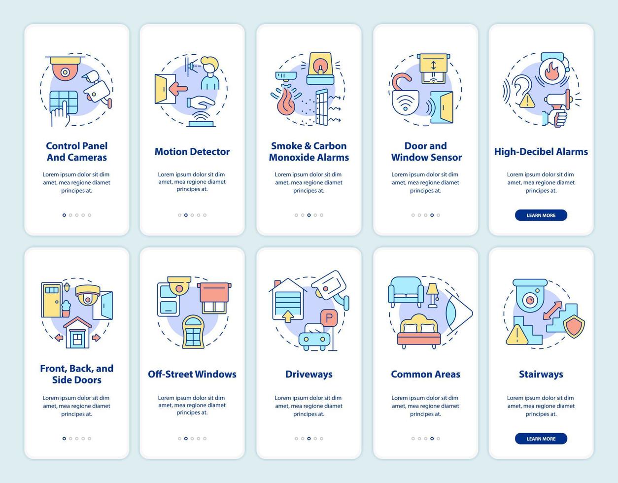 Property Security Onboarding Mobile App Page Screen Set Protection System Walkthrough 5 Steps