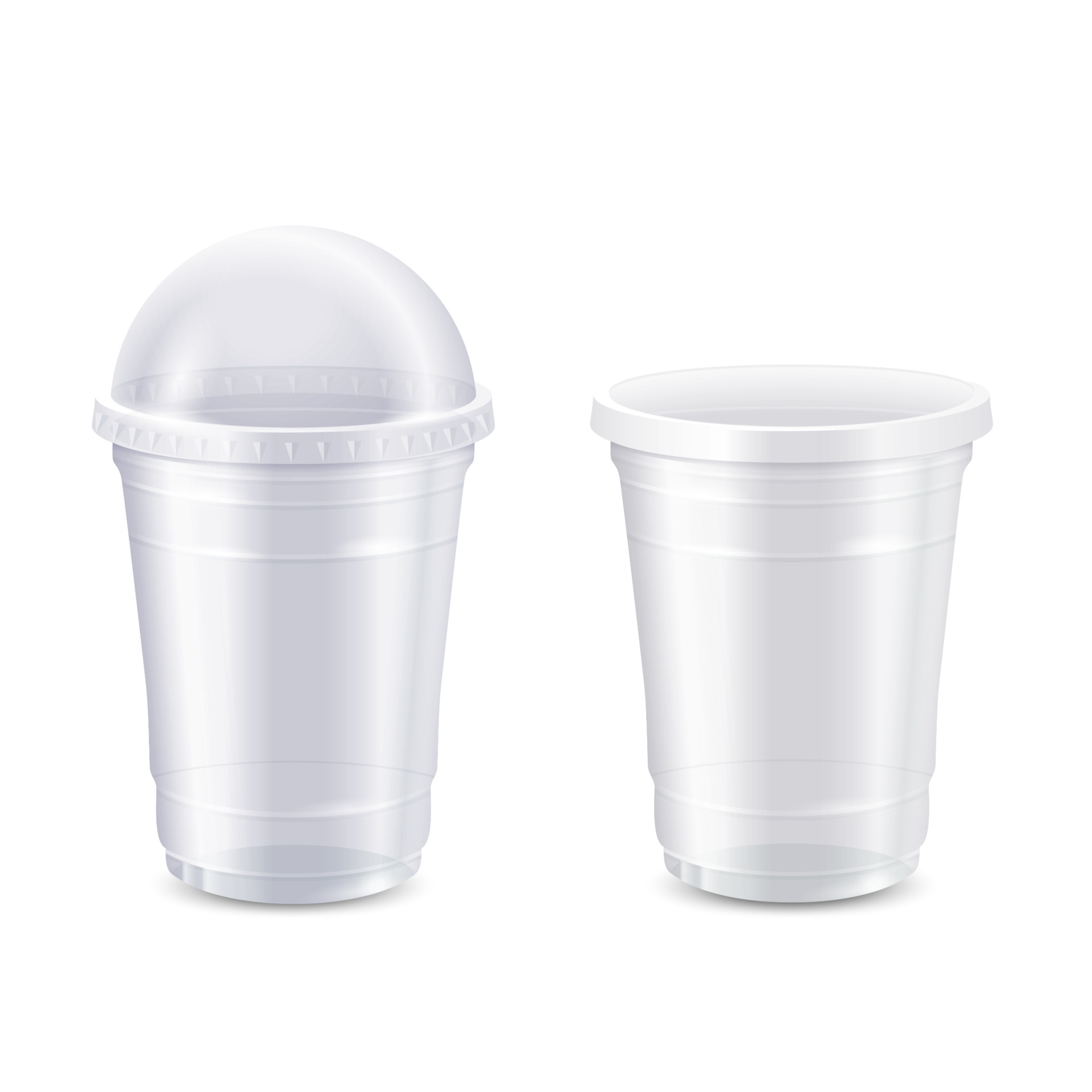 Vector set of empty clear disposable plastic cup,realistic 3d 3776304 Vector Art at Vecteezy