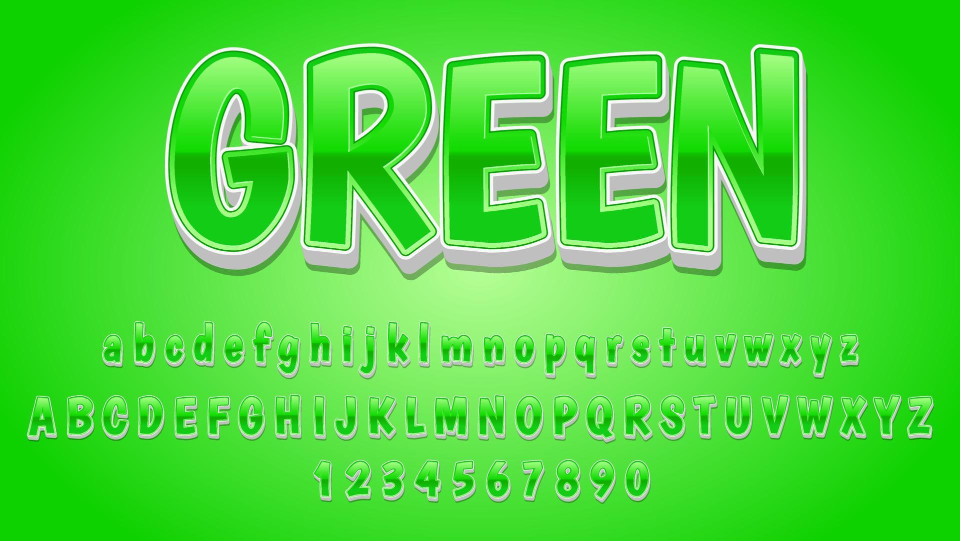 Graphic Style Font Effect, Modern Minimal 3d Gradient Green Editable ...