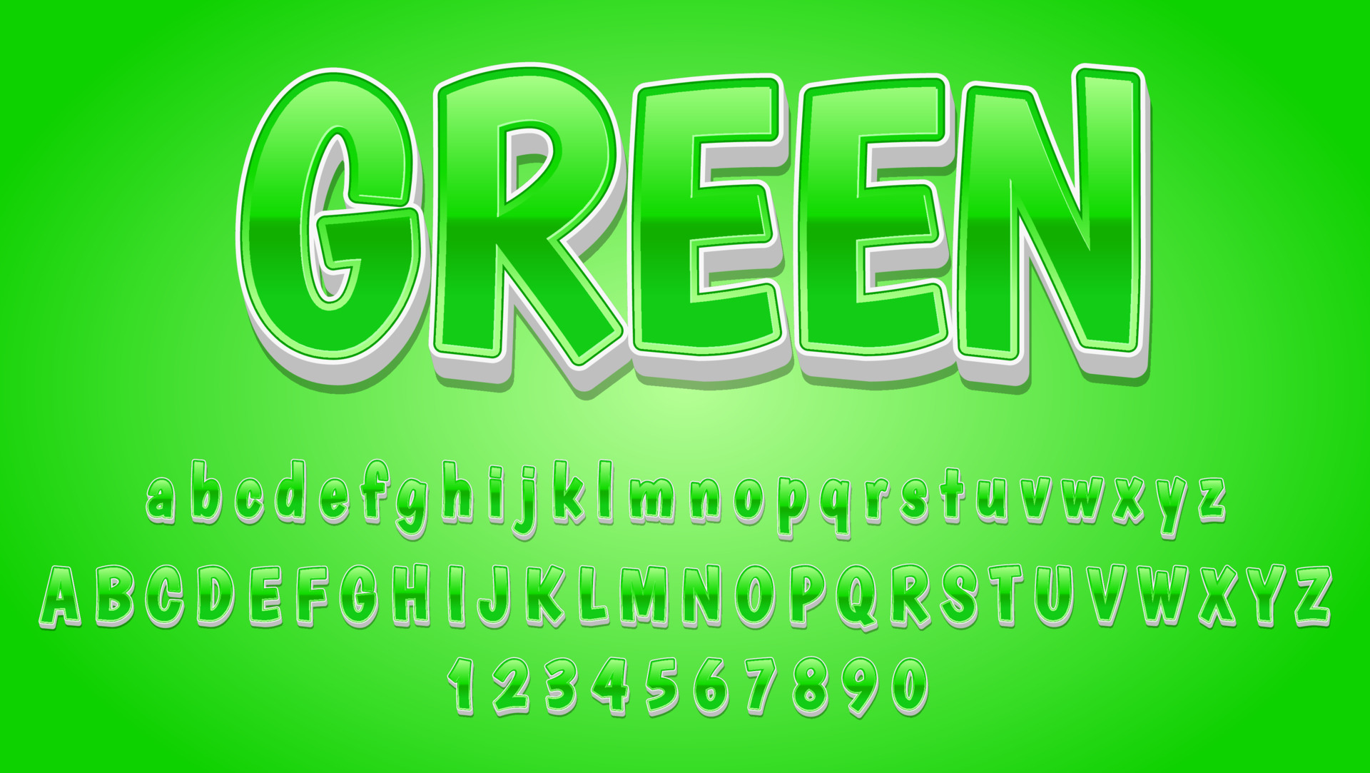 Graphic Style Font Effect, Modern Minimal 3d Gradient Green Editable ...