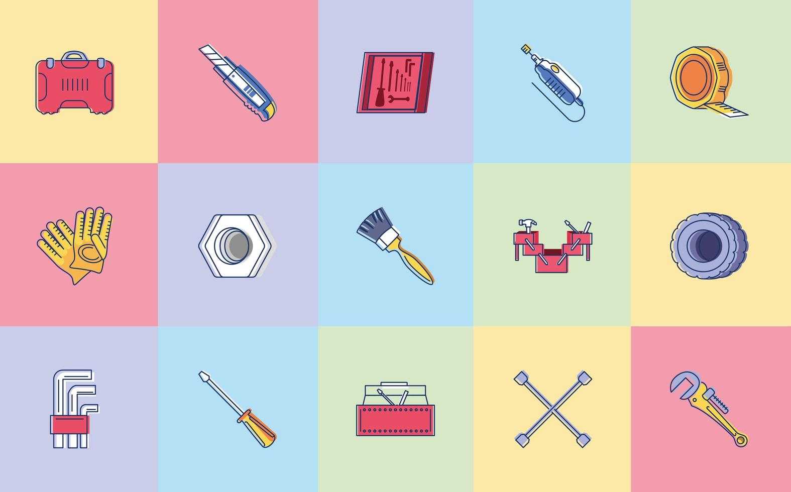 set of tools 3778447 Vector Art at Vecteezy