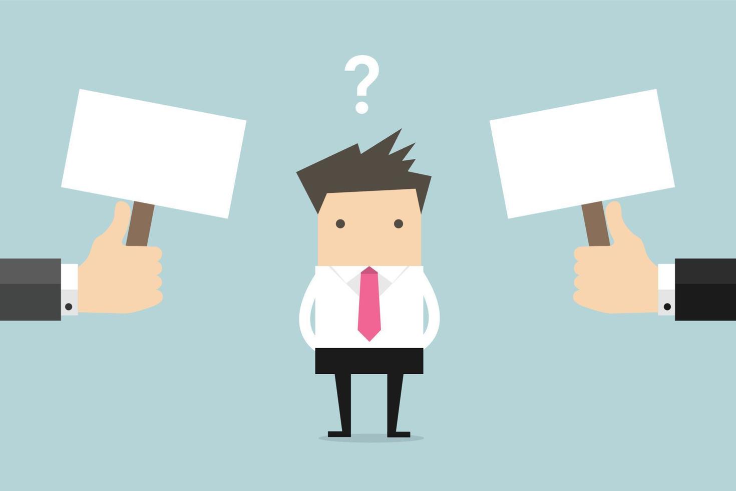 Businessman confused about two choices. 3780854 Vector Art at Vecteezy Businessman confused about two choices. 3780854 Vector Art at Vecteezy
